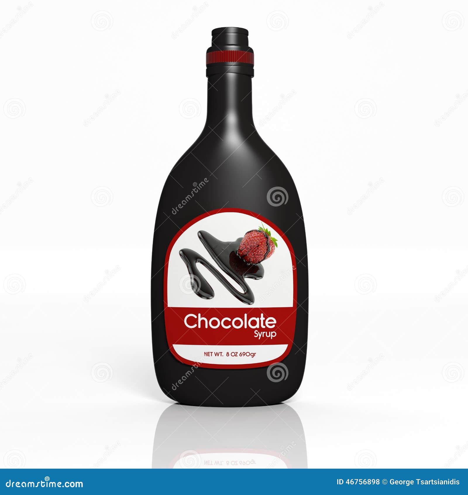 3D Chocolate Syrup bottle stock illustration. Illustration of product ...