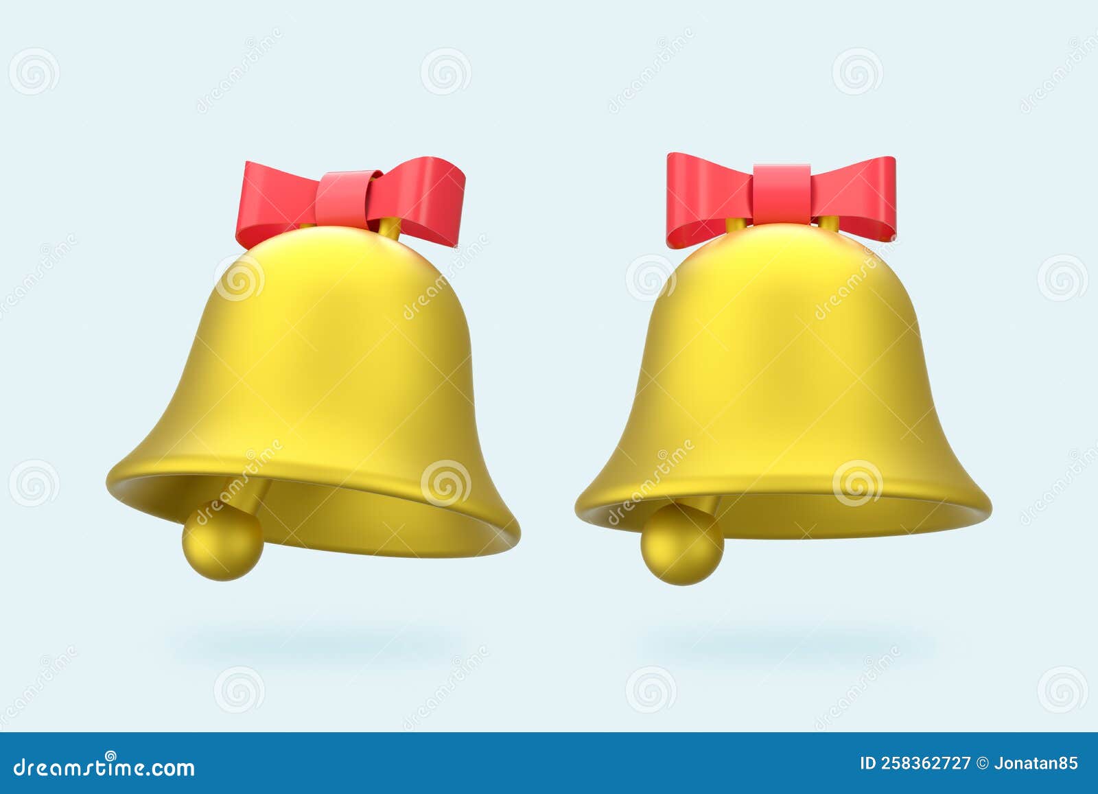 3D Christmas Bells Icon Illustration Rendering on a Clear Background ...