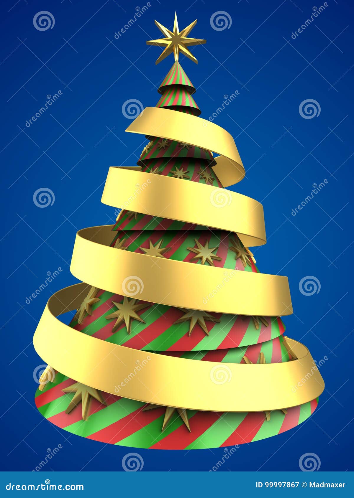 3d Christmas tree shape stock illustration. Illustration of shape ...