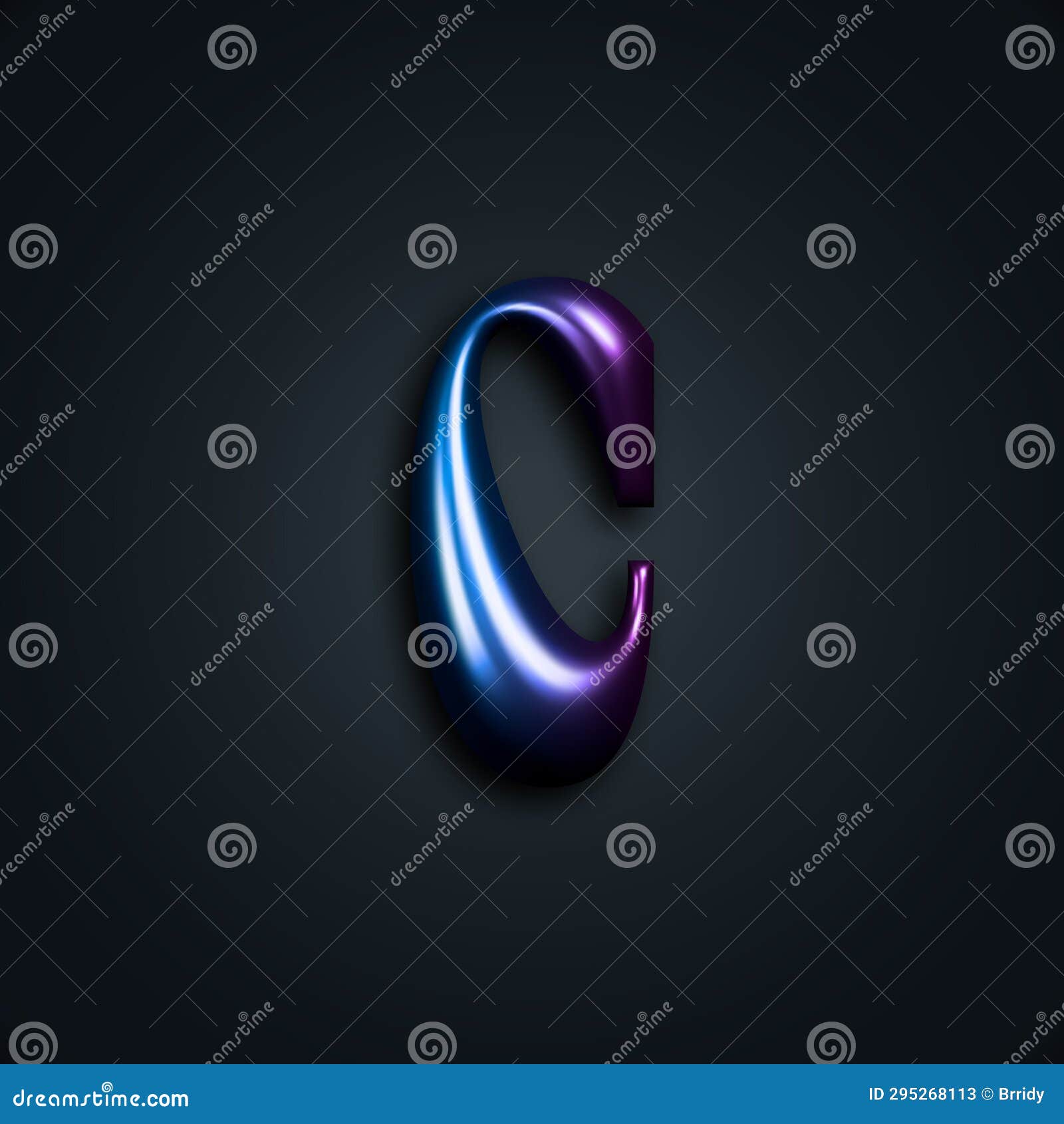 3D Chrome Balloon C Letter Design. Trendy Glossy Plastic Effect Stock ...