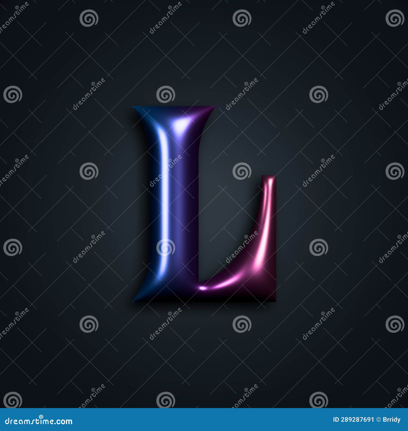 3D Chrome Balloon L Letter Design. Trendy Glossy Plastic Effect Stock ...