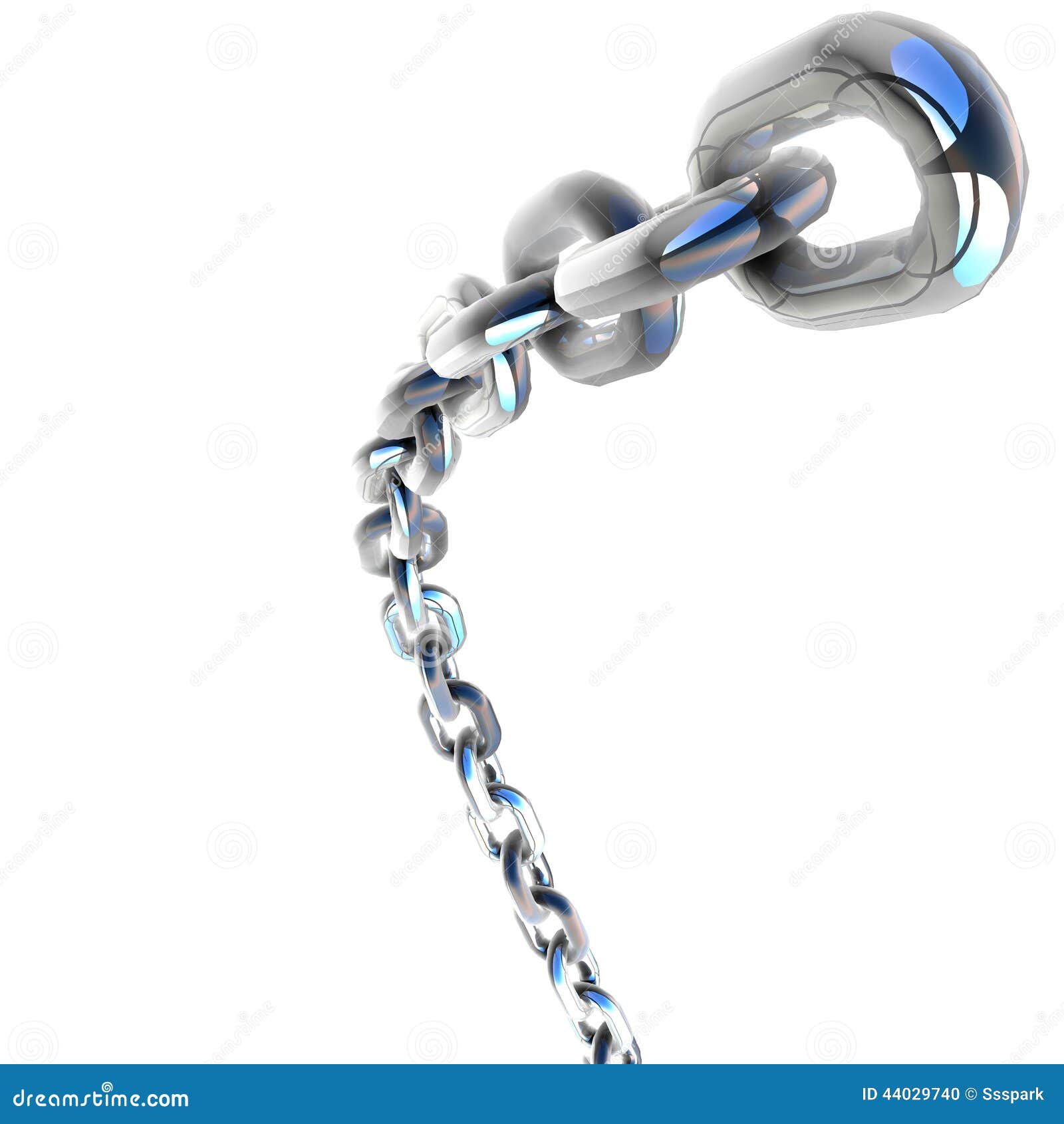 3D Chrome Chain stock illustration. Illustration of isolated - 44029740