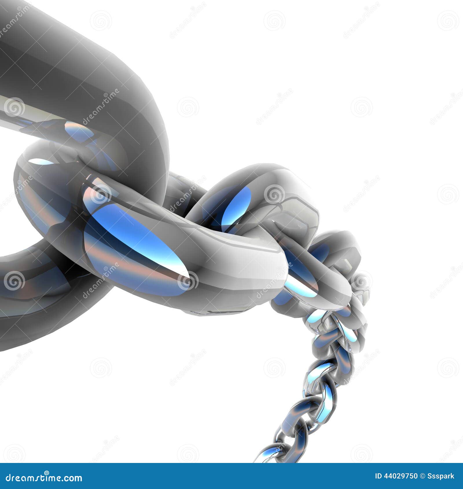 3D Chrome Chain stock illustration. Illustration of safety - 44029750