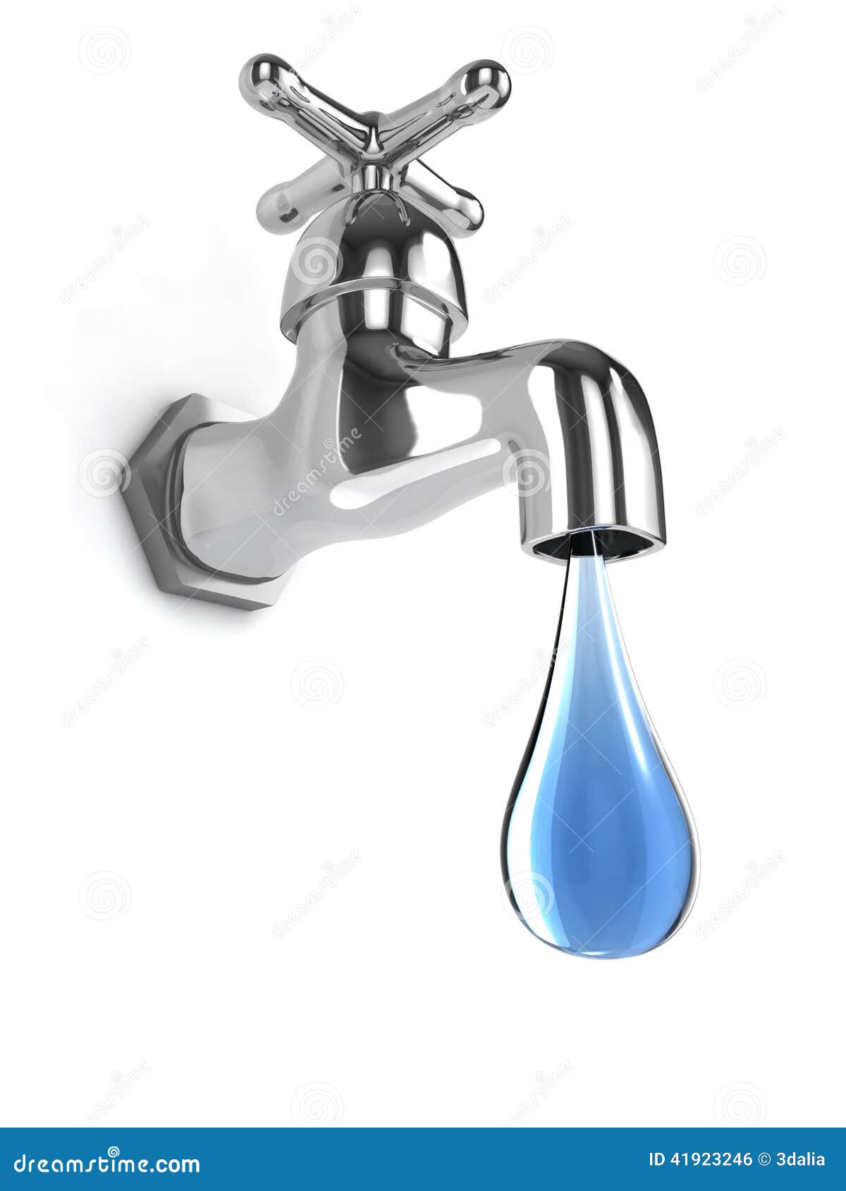 3d Chrome-druppels Van De Waterkraan Stock Illustratie - Illustratie ...