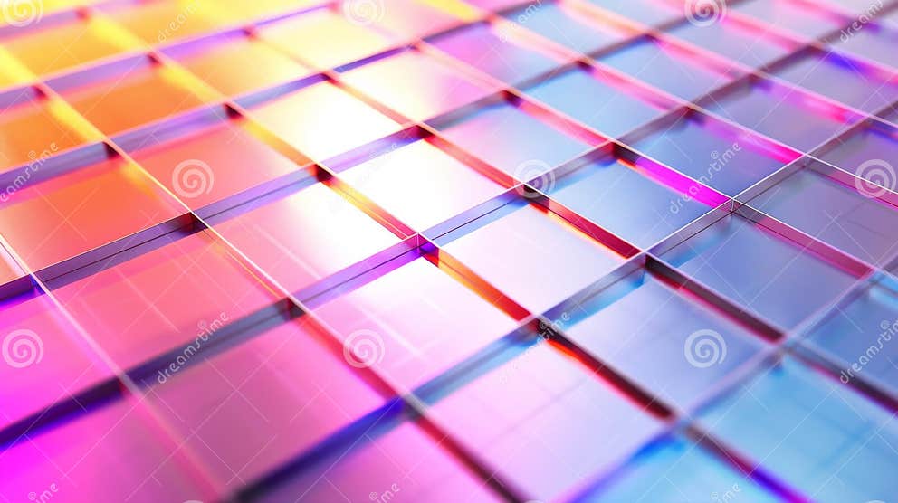 3D Chrome Grid a Shiny Chrome Grid on a Soft Pastel Gradient Stock ...