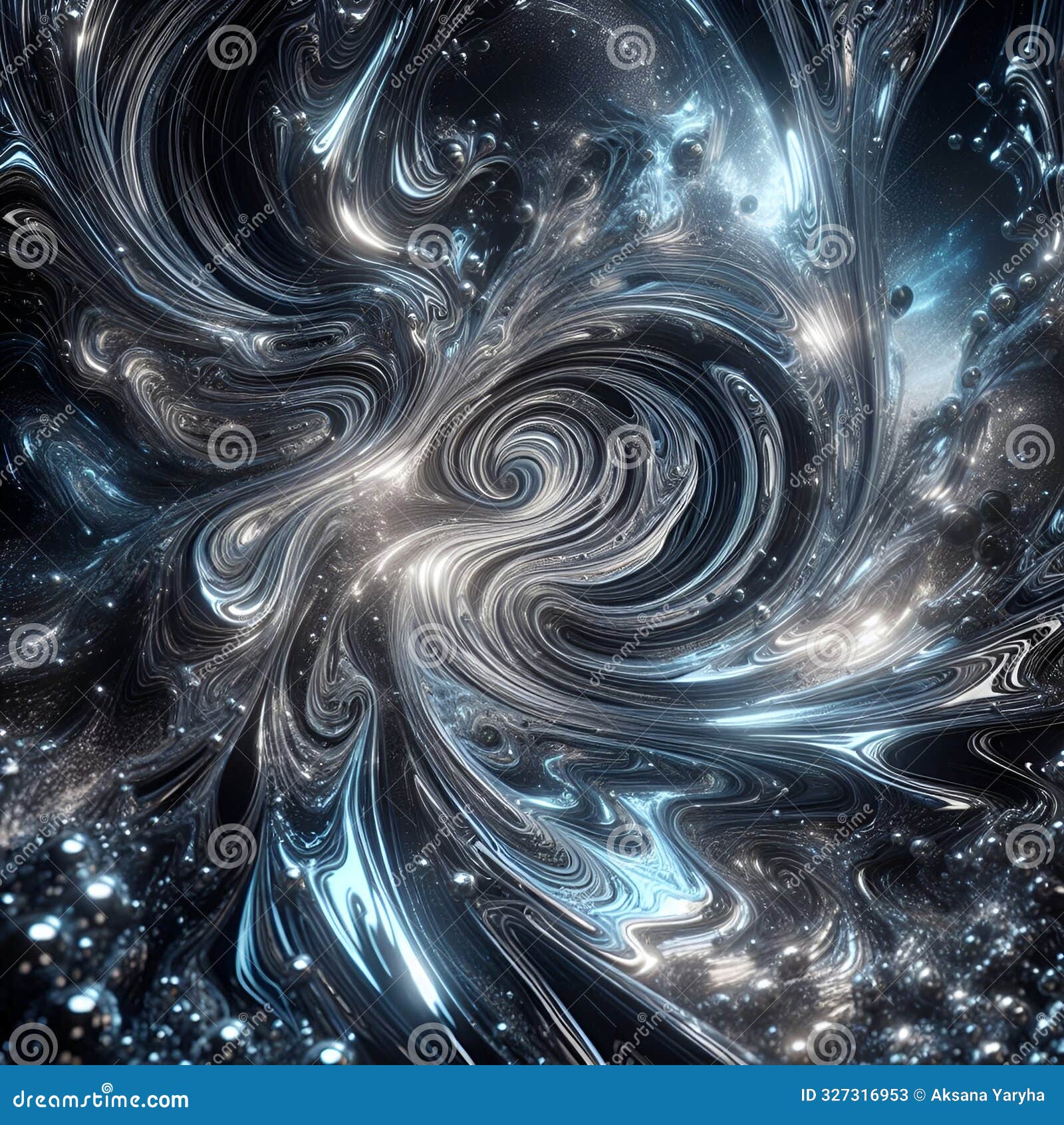 3d Chrome Liquid Wavy Texture Render Shiny Gradient Effect Flying ...