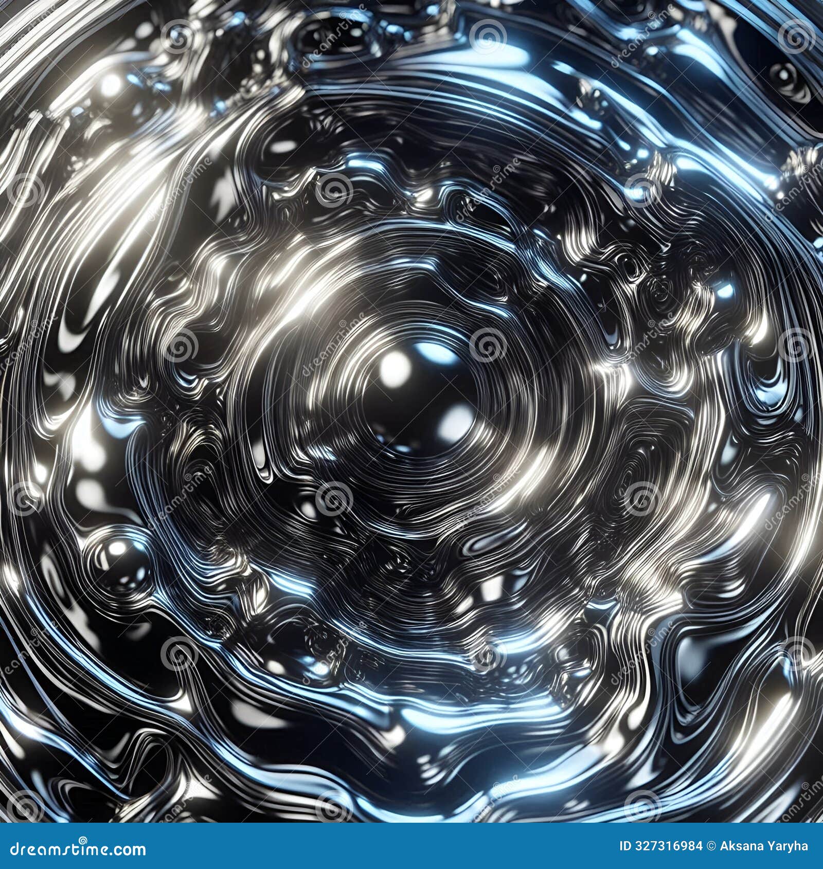 3d Chrome Liquid Wavy Texture Render Shiny Gradient Effect Flying ...