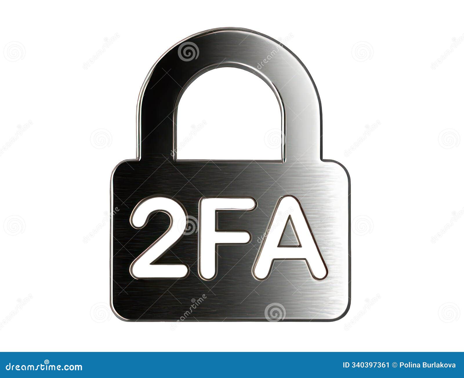 3D Chrome Lock with the Inscription 2FA, Two-factor Authentication ...