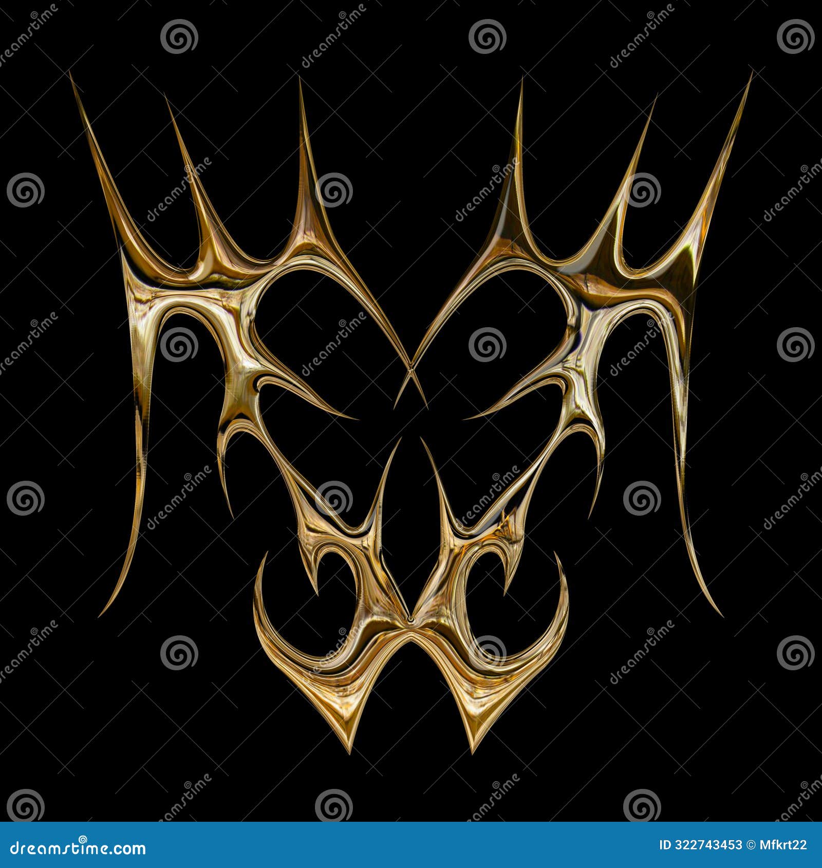 3d Chrome Metal Effect Neo Tribal Y2k Gothic Style Tattoo Cyber