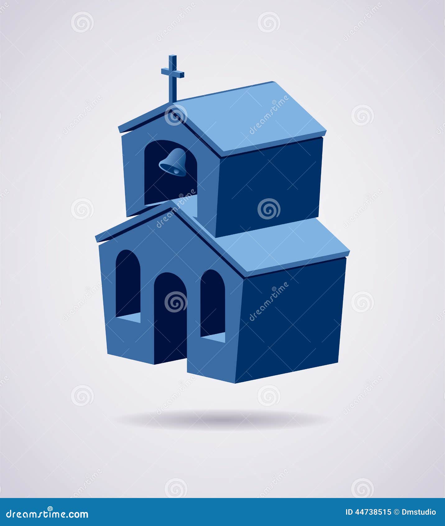 Vector 3d church building stock vector. Illustration of blue - 44738515
