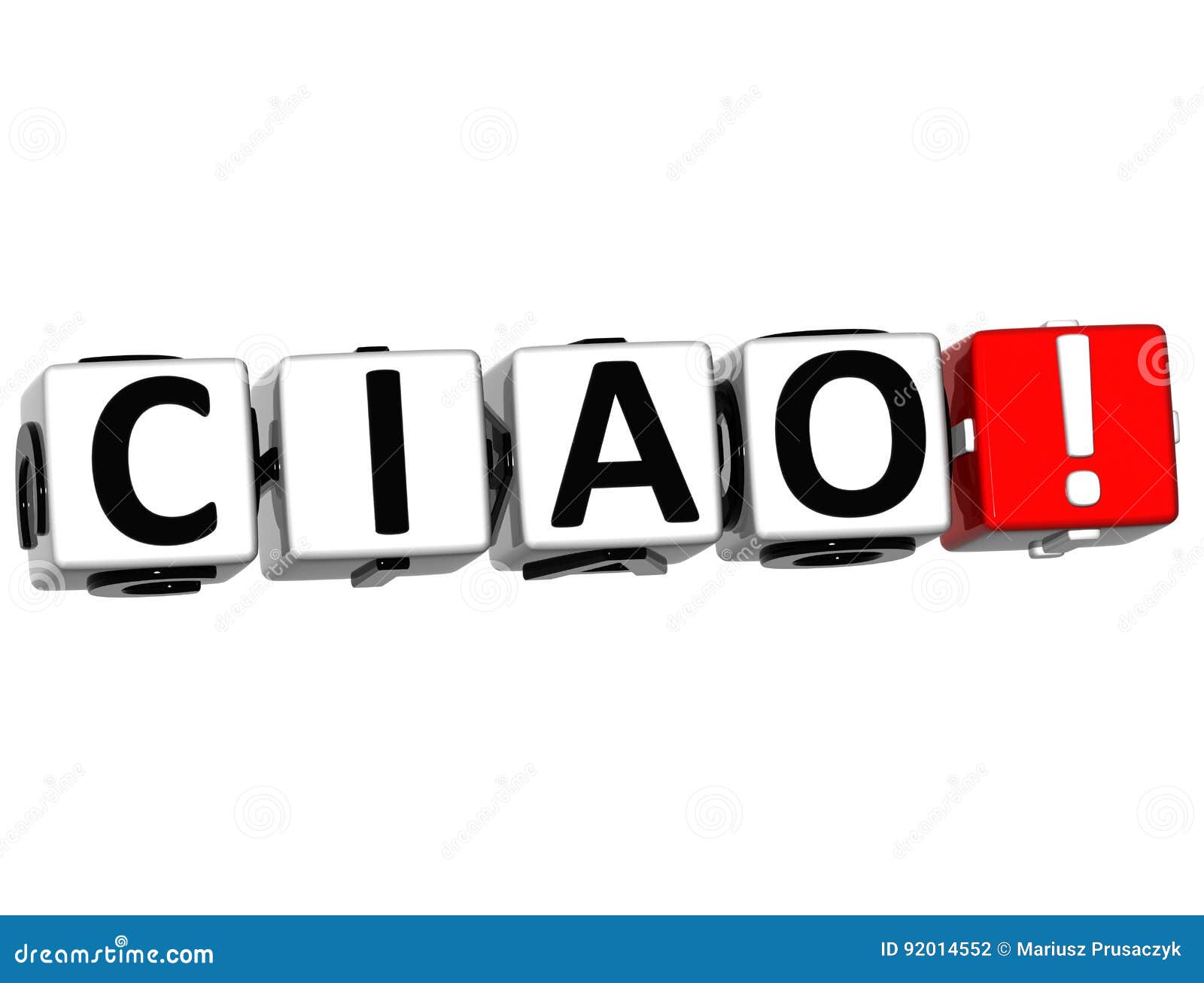 3D Ciao Block Text on White Background Stock Illustration ...