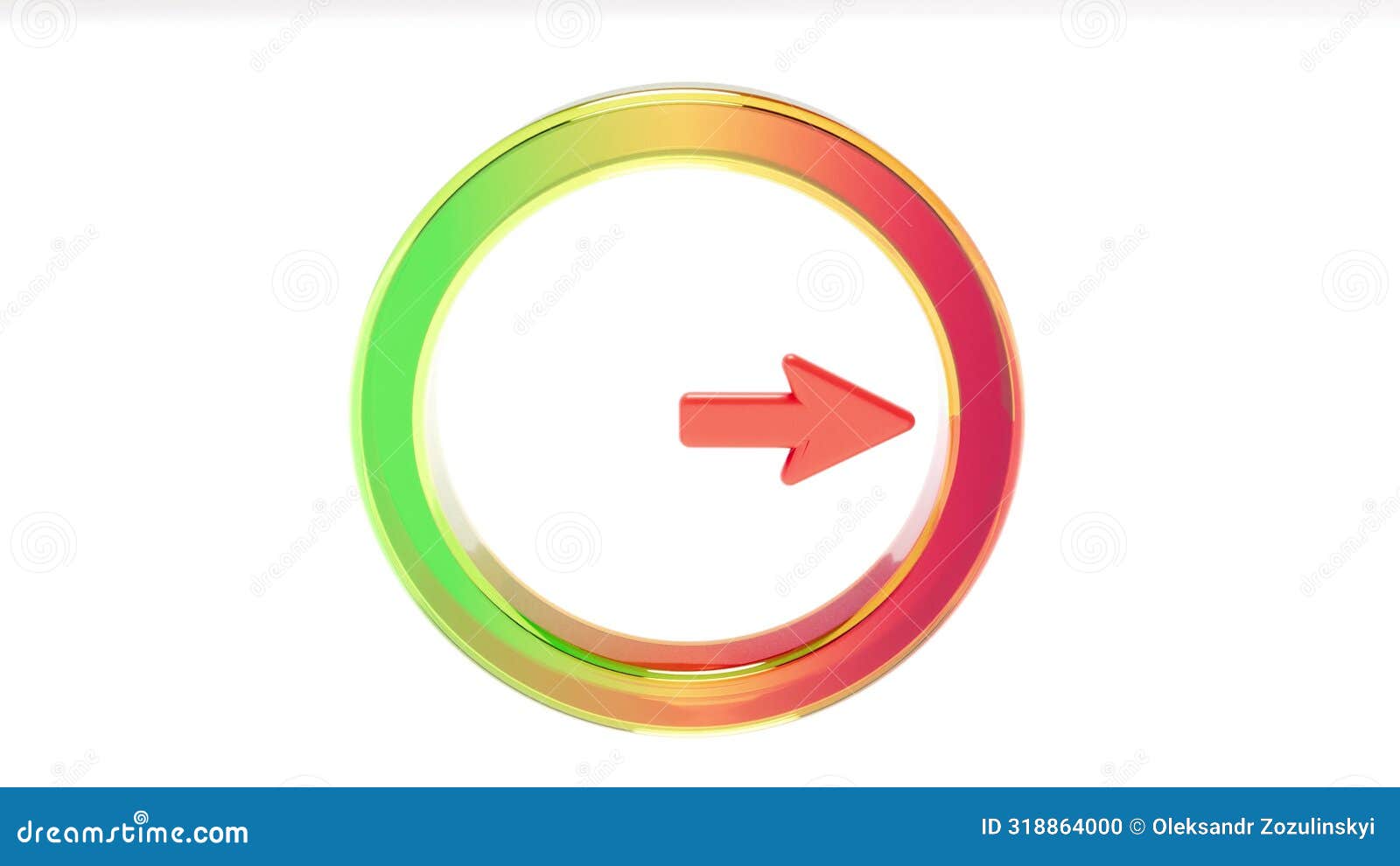 3d Circle Rainbow Indicator on White Bg 3d Stock Illustration ...