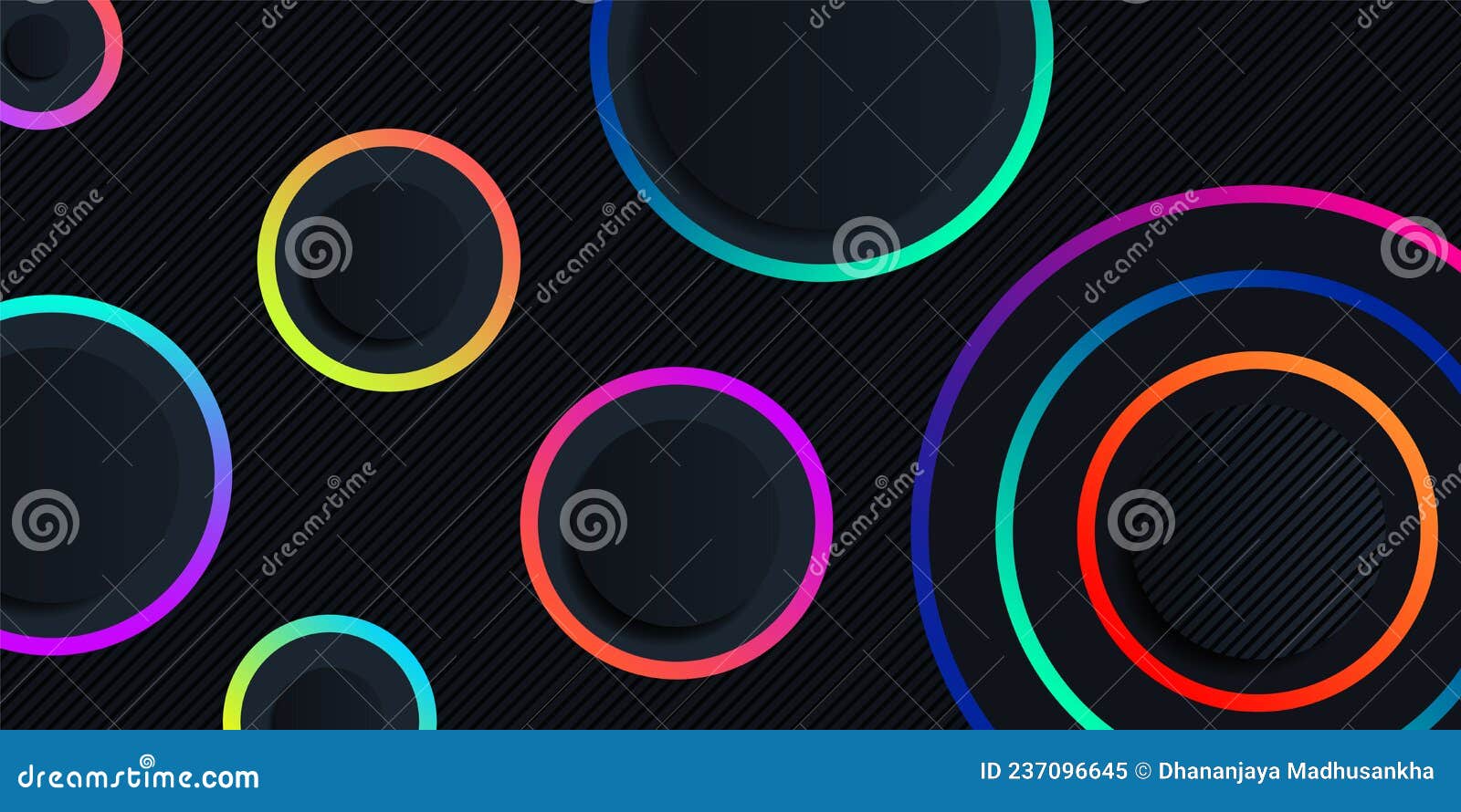 3D Circle Shape Dimension Layers Background with Colorful Line Stock ...