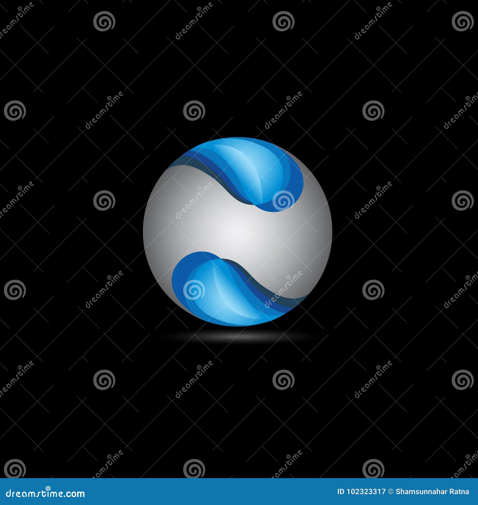 3D circle style Blue Logo stock vector. Illustration of gradient ...