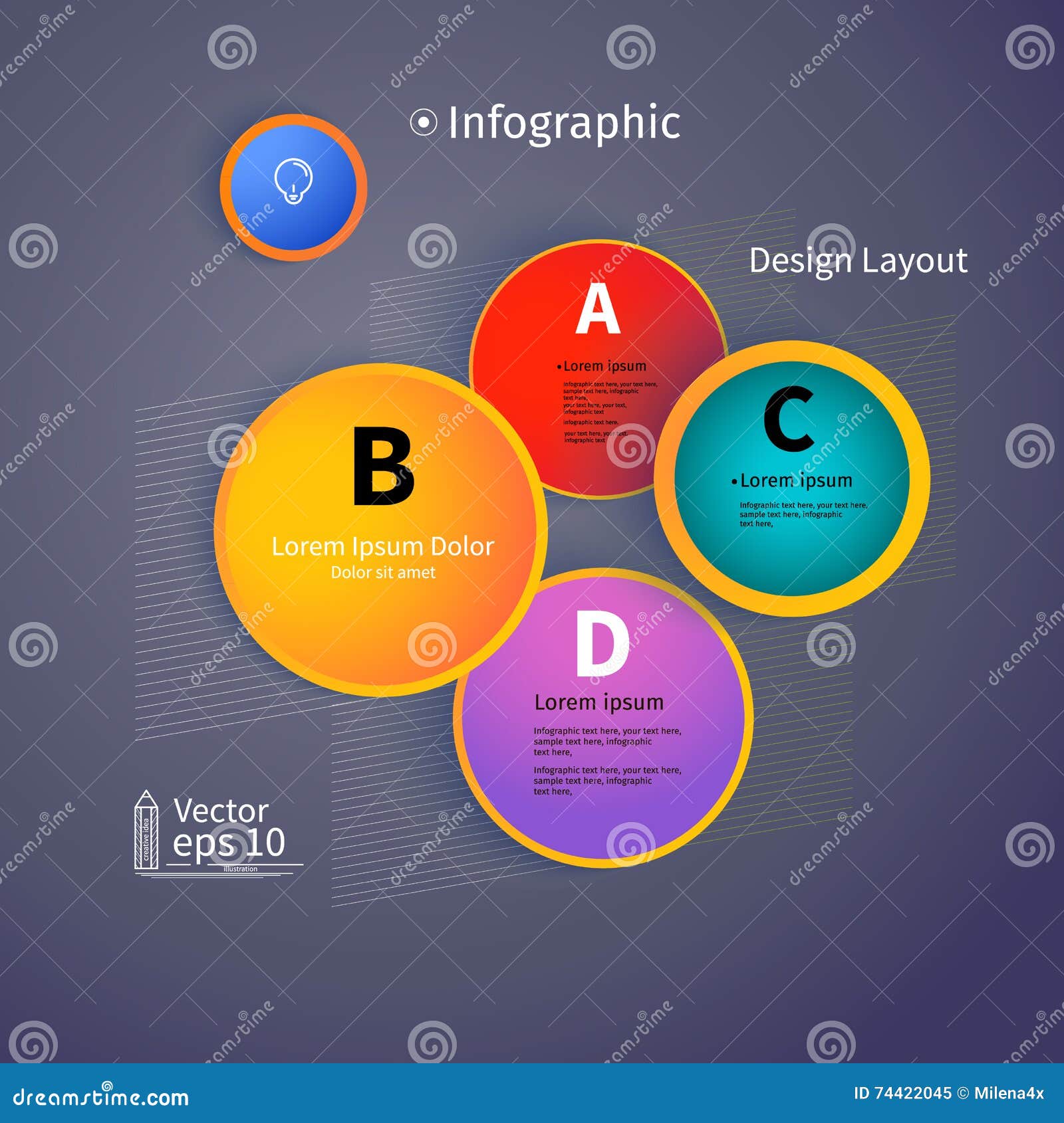 3D Circles Bright Layout, Infographic, Vector Stock Vector ...