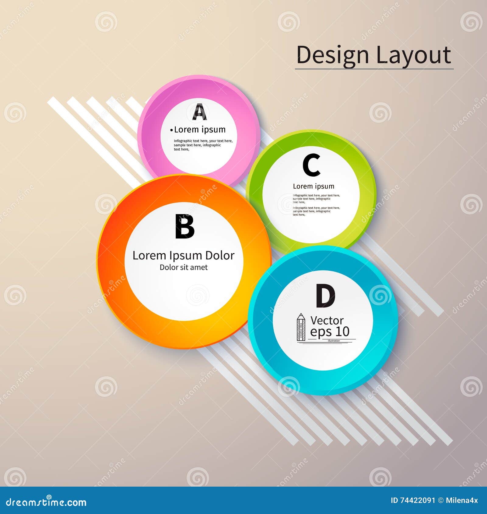 3D Circles Bright Layout, Infographic, Vector Stock Vector ...