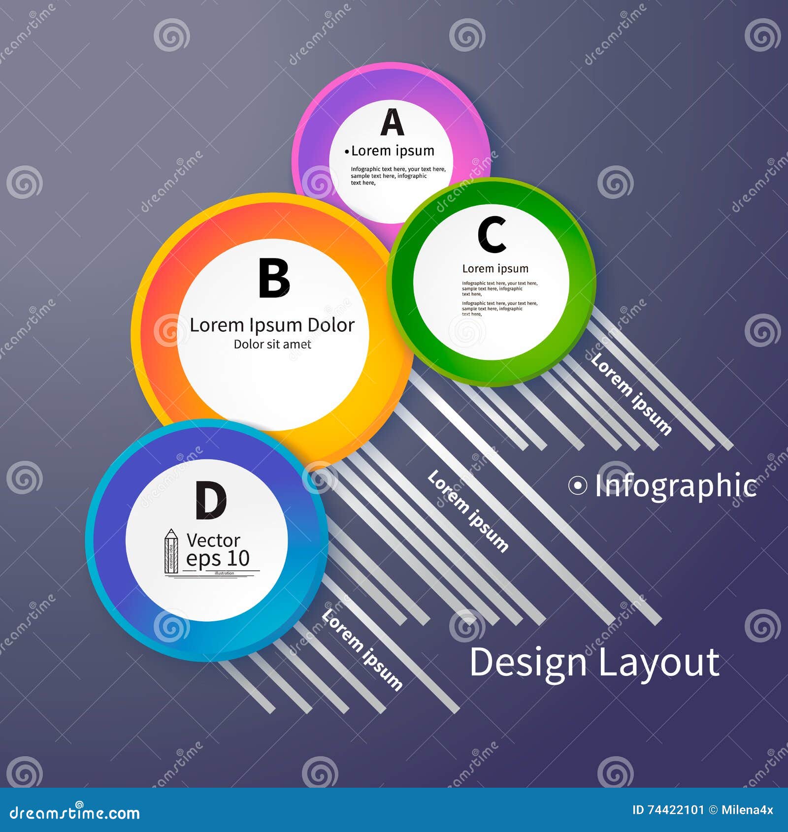 3D Circles Bright Layout, Infographic, Vector Stock Vector ...