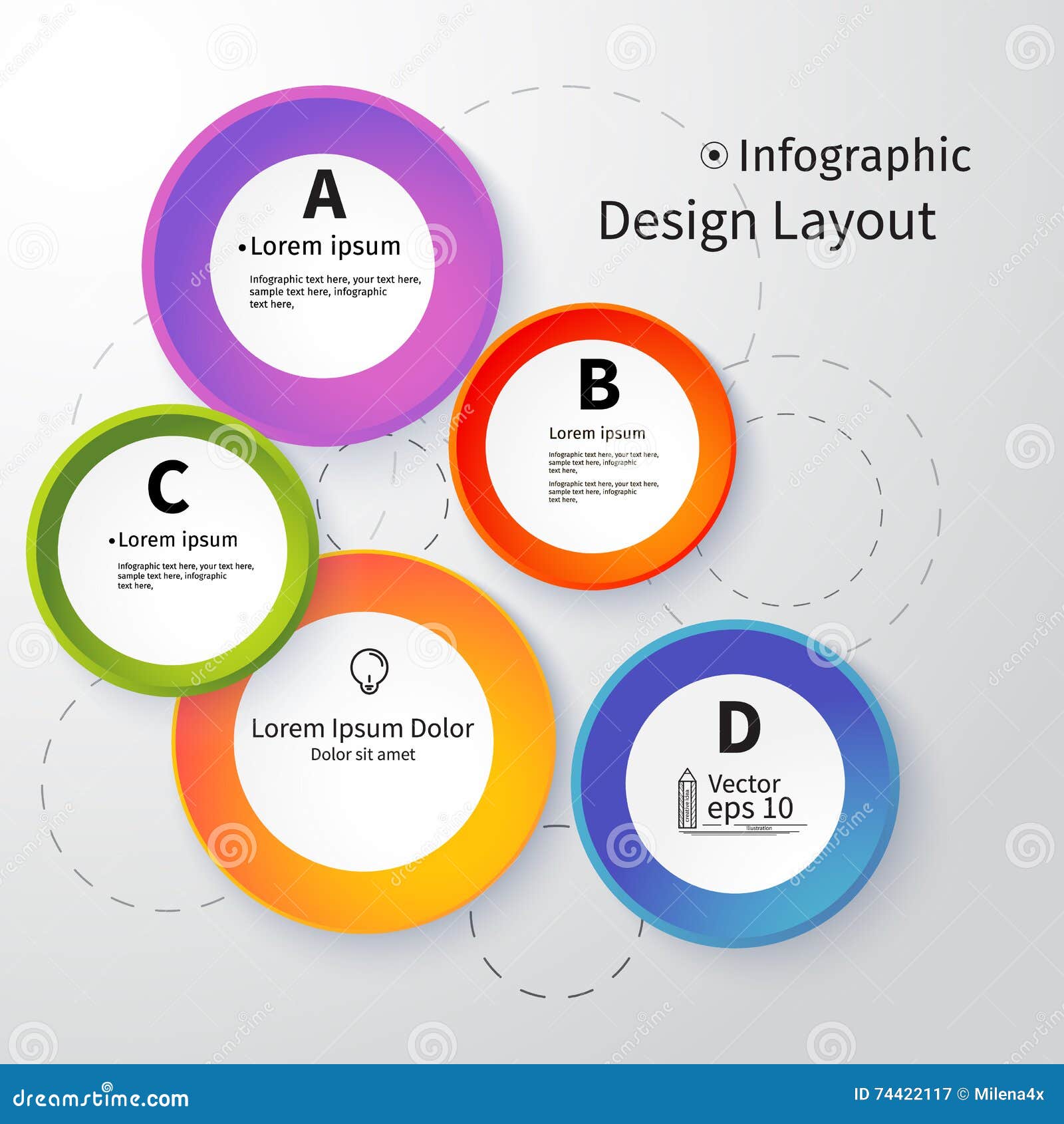 3D Circles Bright Layout, Infographic, Vector Stock Vector ...