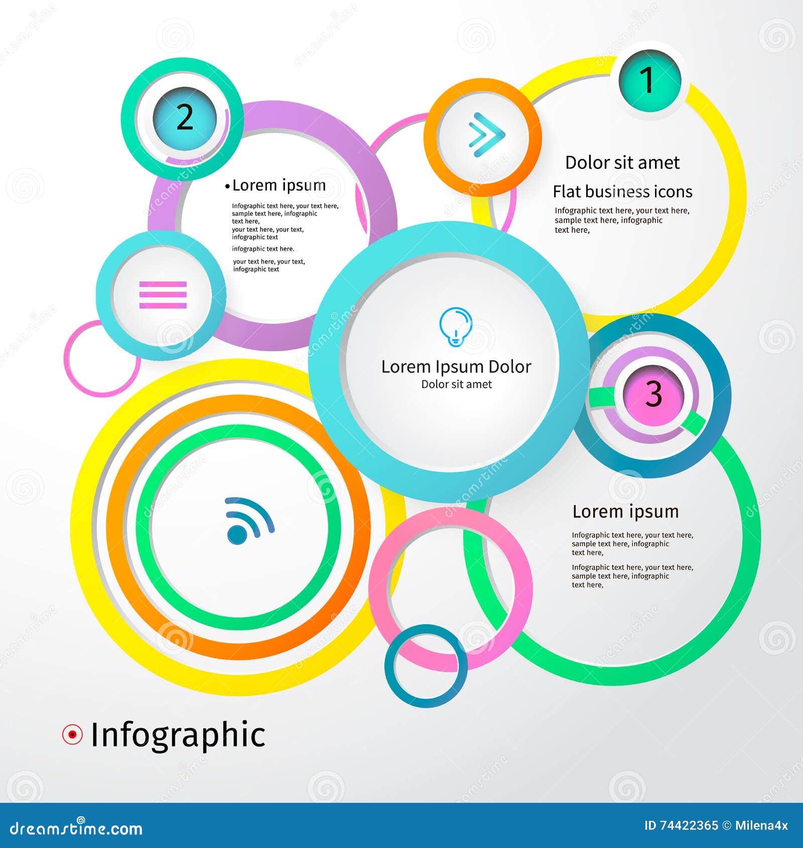 3D Circles Bright Layout, Infographic, Vector Stock Vector ...