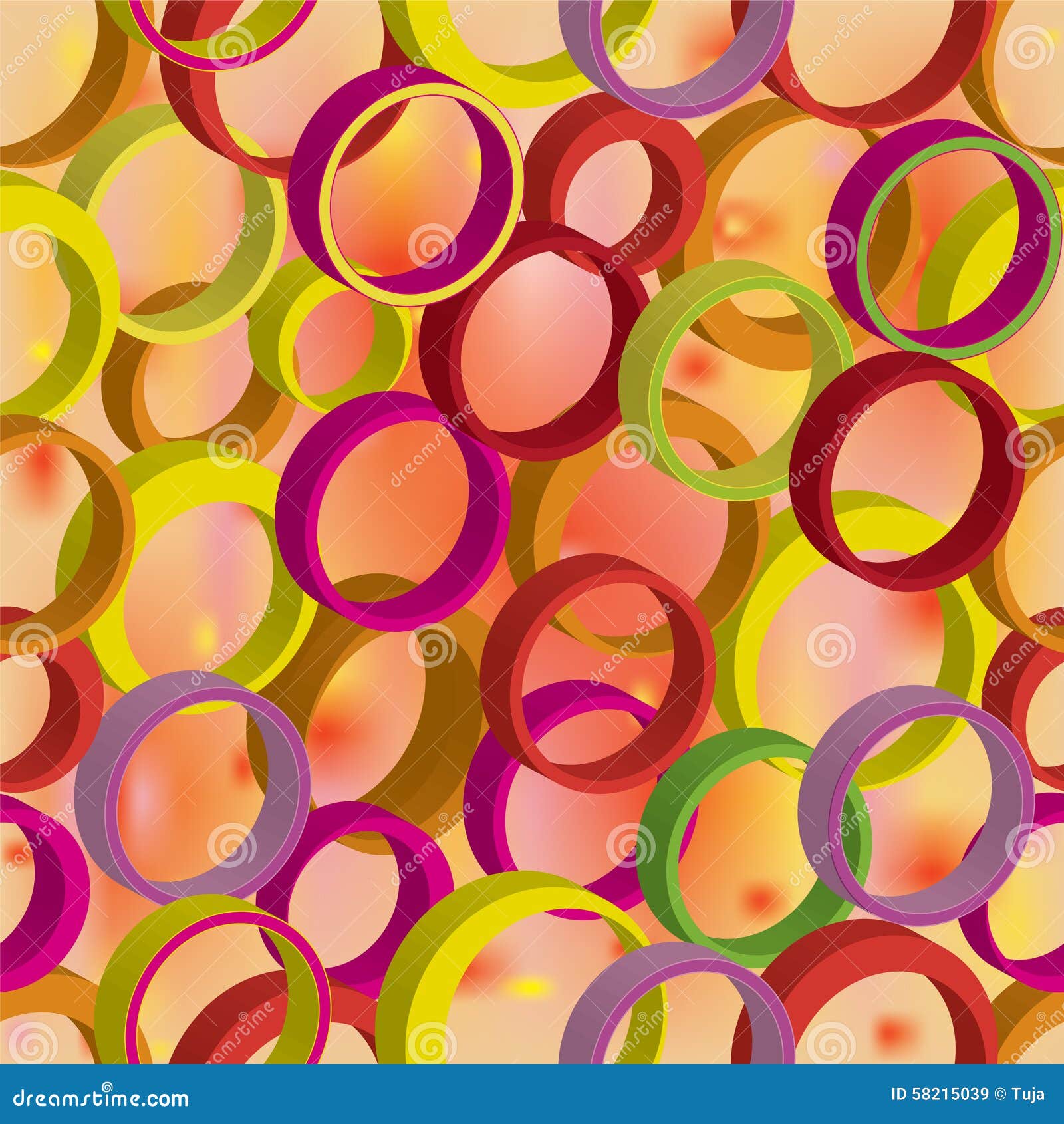 3d Circles Seamless Pattern in Colorful Design Stock Vector ...