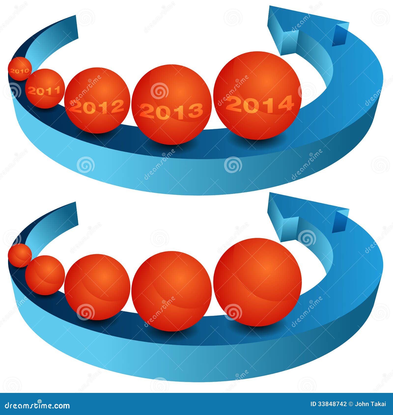 3d Circular Arrow Timeline stock vector. Illustration of white - 33848742