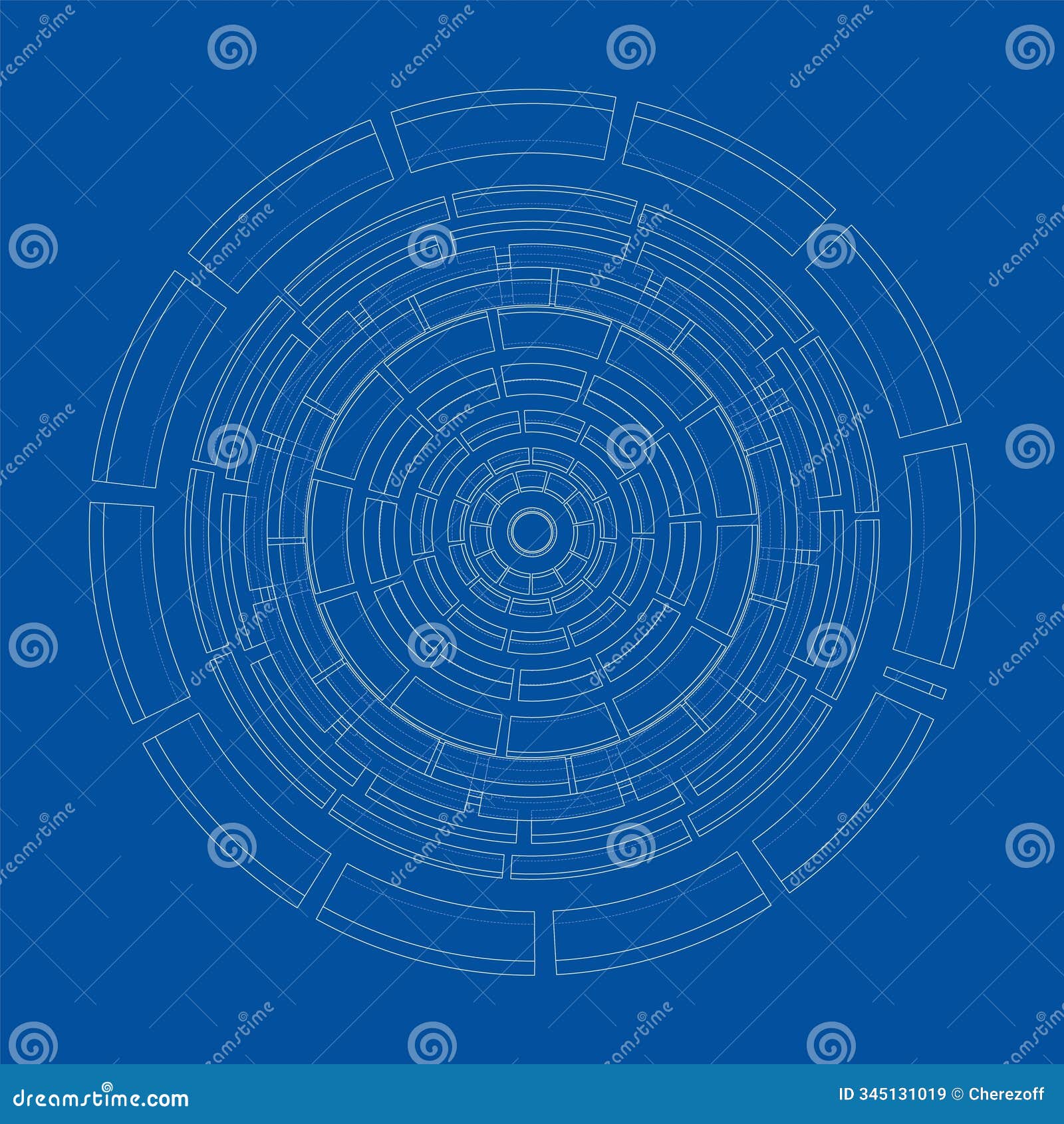 3D Circular Pattern. Style Wireframe Model Stock Image - Image of ...