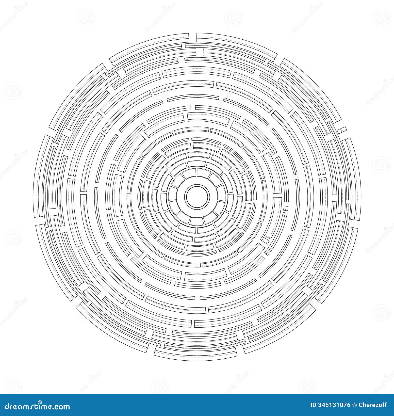 3D Circular Pattern. Style Wireframe Model Stock Illustration ...