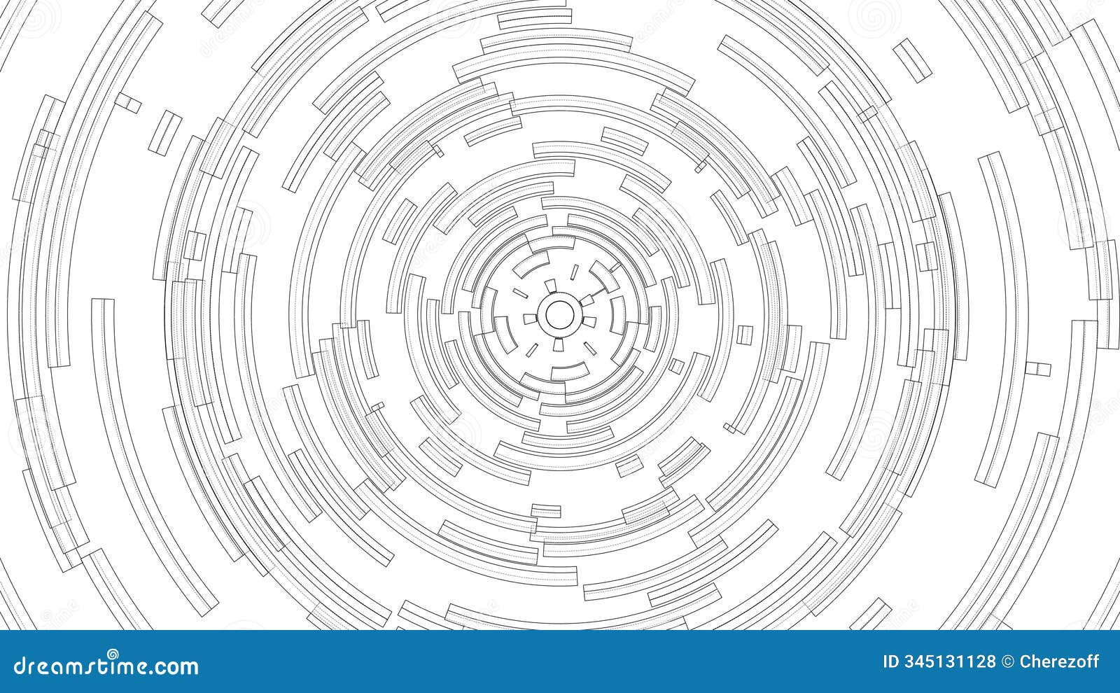 3D Circular Pattern. Style Wireframe Model Stock Illustration ...