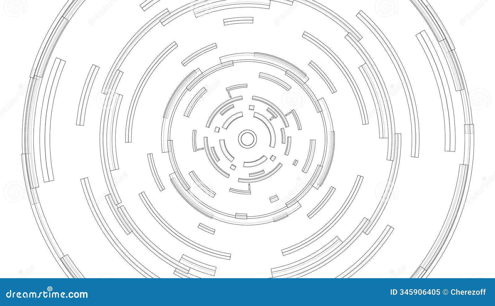 3D Circular Pattern. Style Wireframe Model Stock Illustration ...
