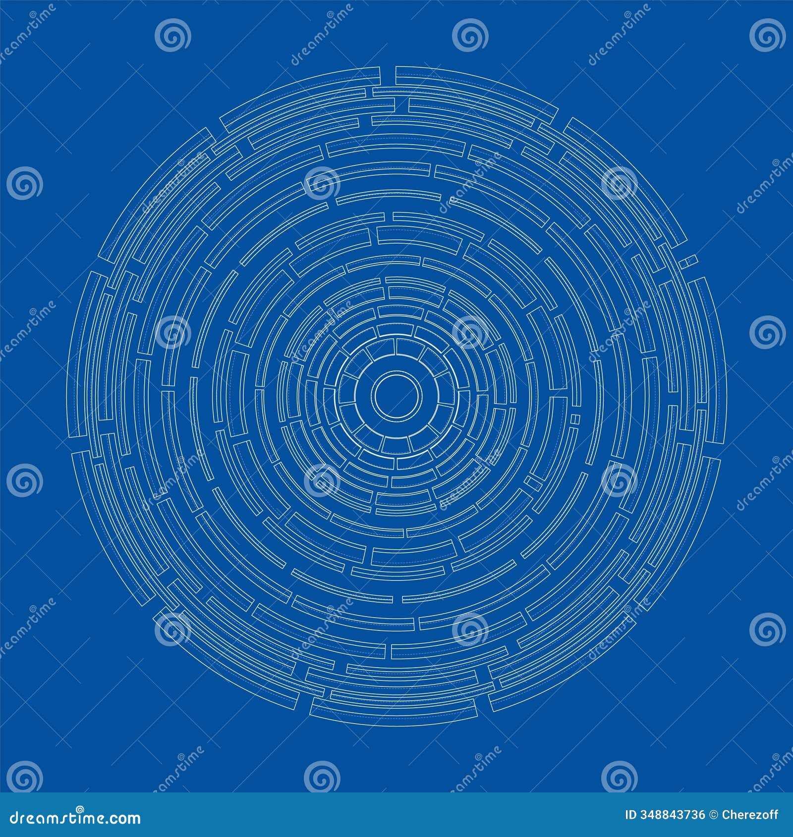 3D Circular Pattern. Style Wireframe Model Stock Illustration ...