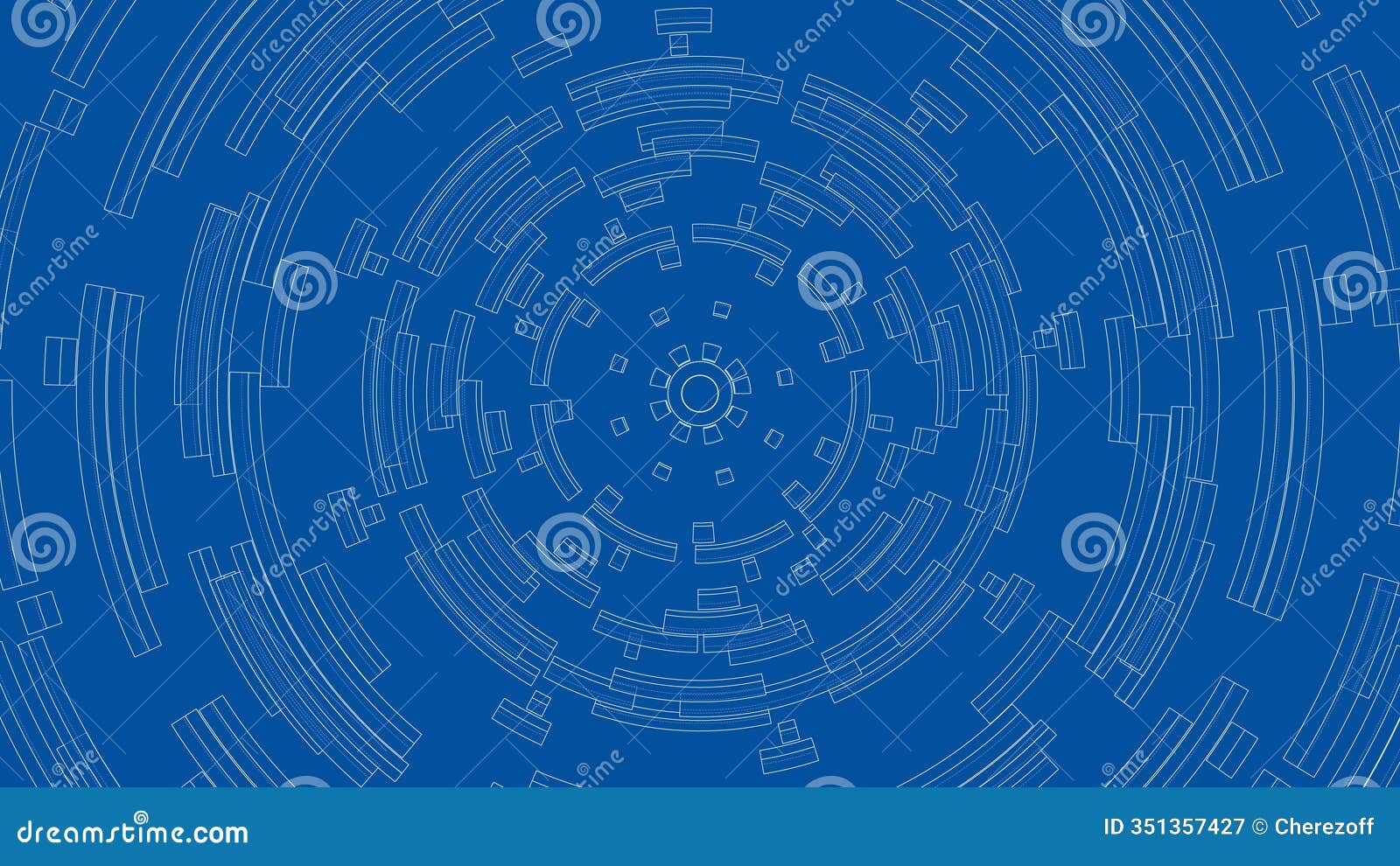 3D Circular Pattern. Style Wireframe Model Stock Illustration - Illustration of background ...