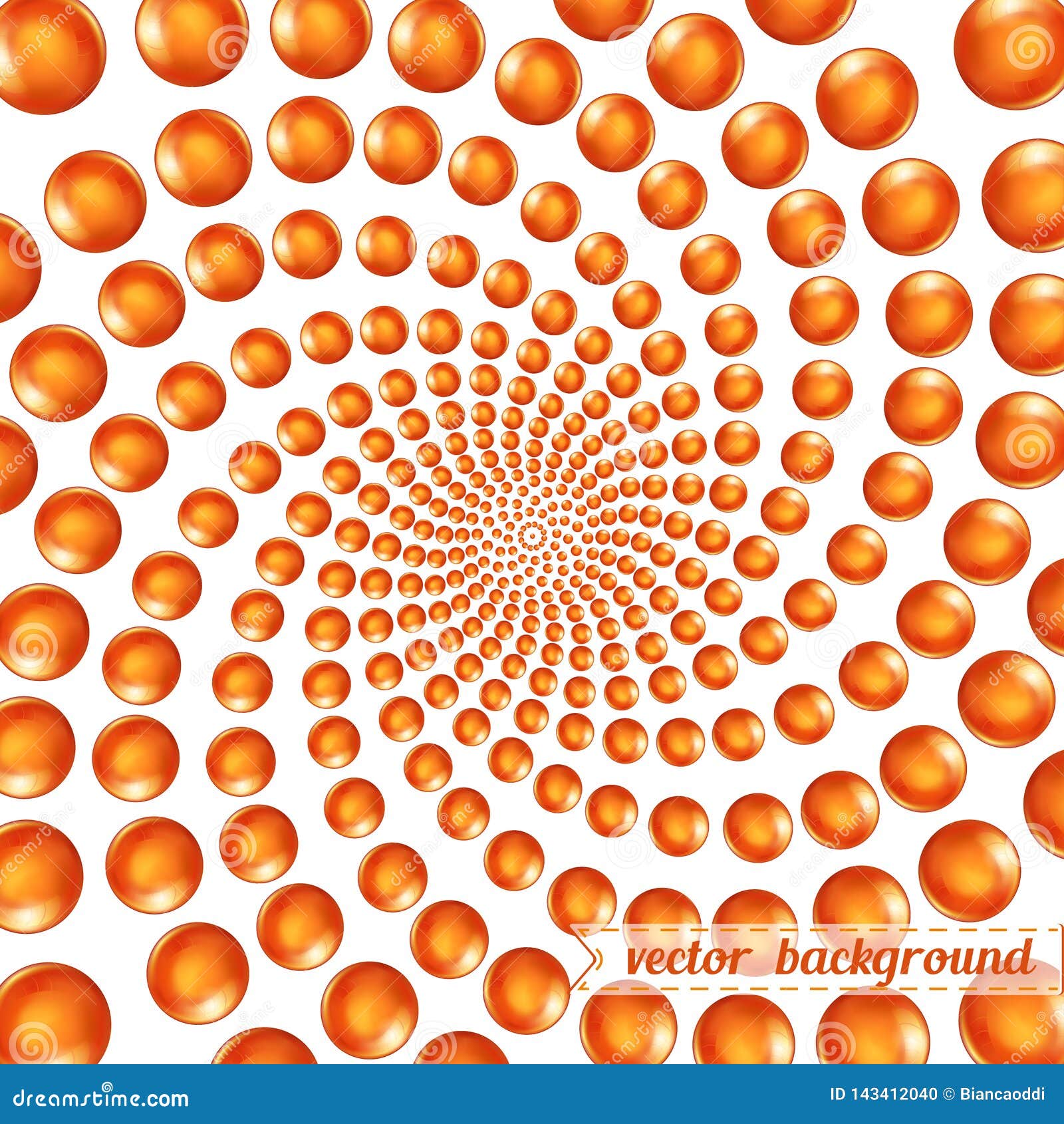 3d Circular Spiral of Spheres Background Backdrop Stock Vector ...