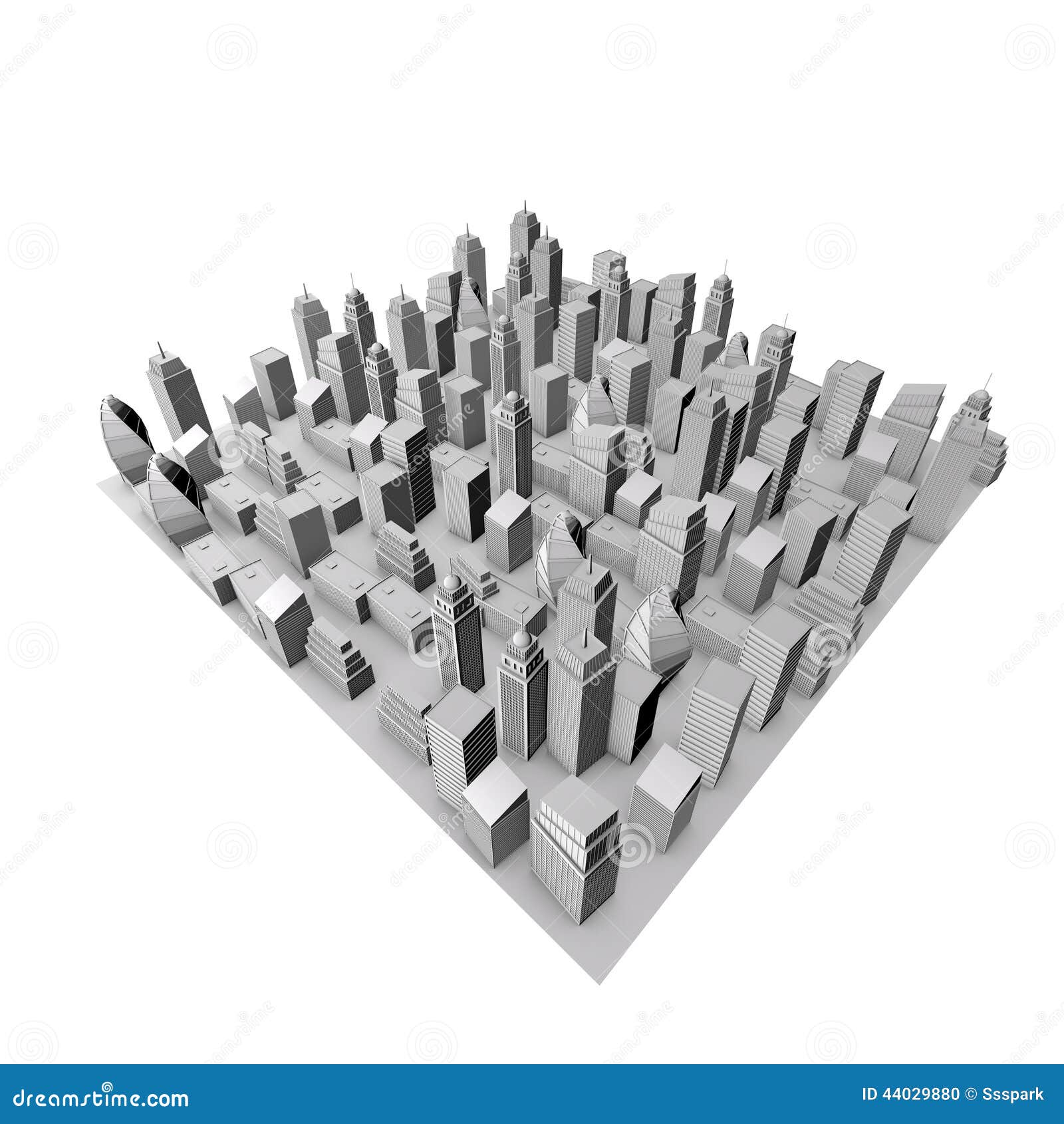 3D City Model stock illustration. Illustration of cityscape - 44029880