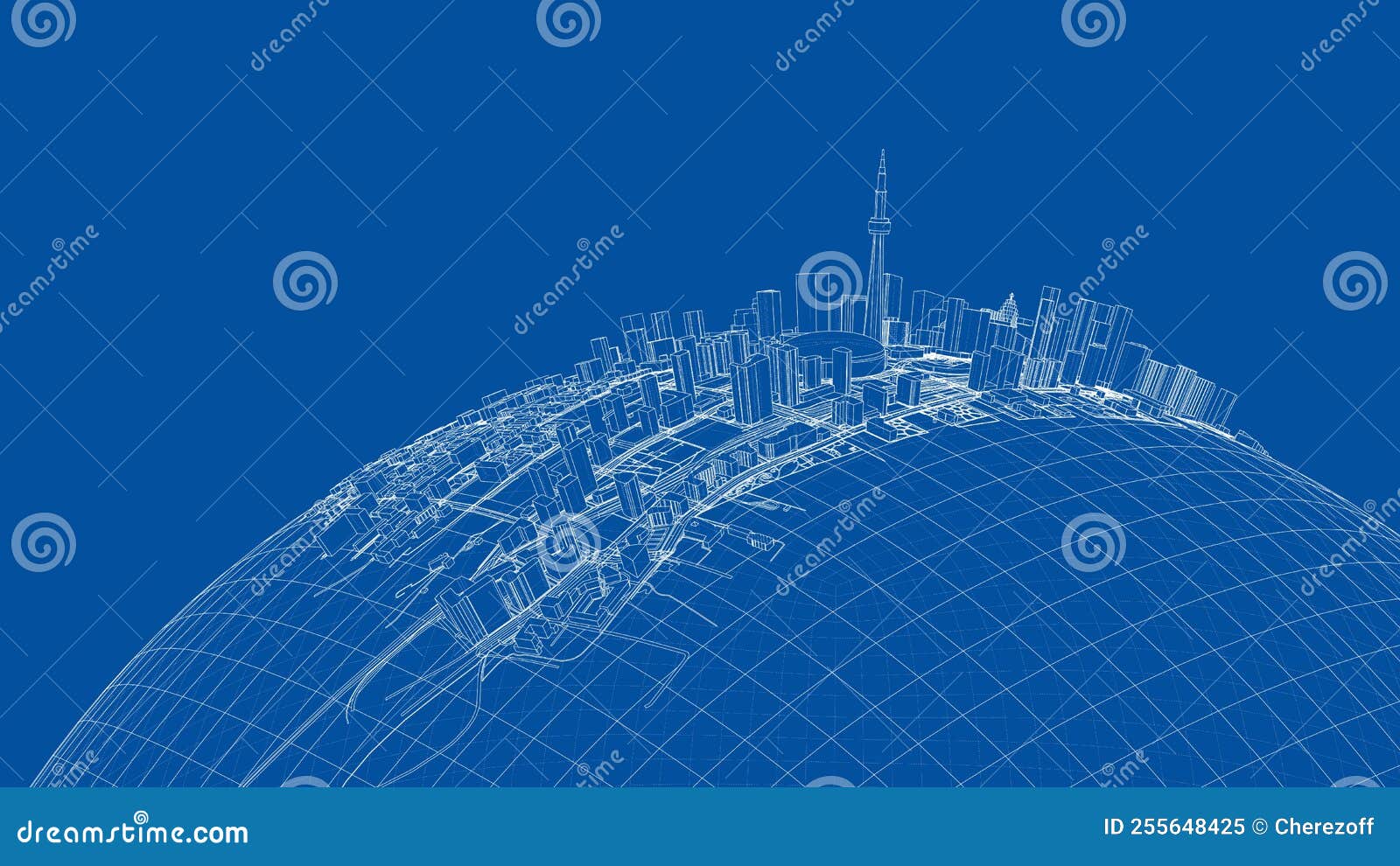 3d City Sphere. Vector Rendering of 3d Stock Vector - Illustration of ...