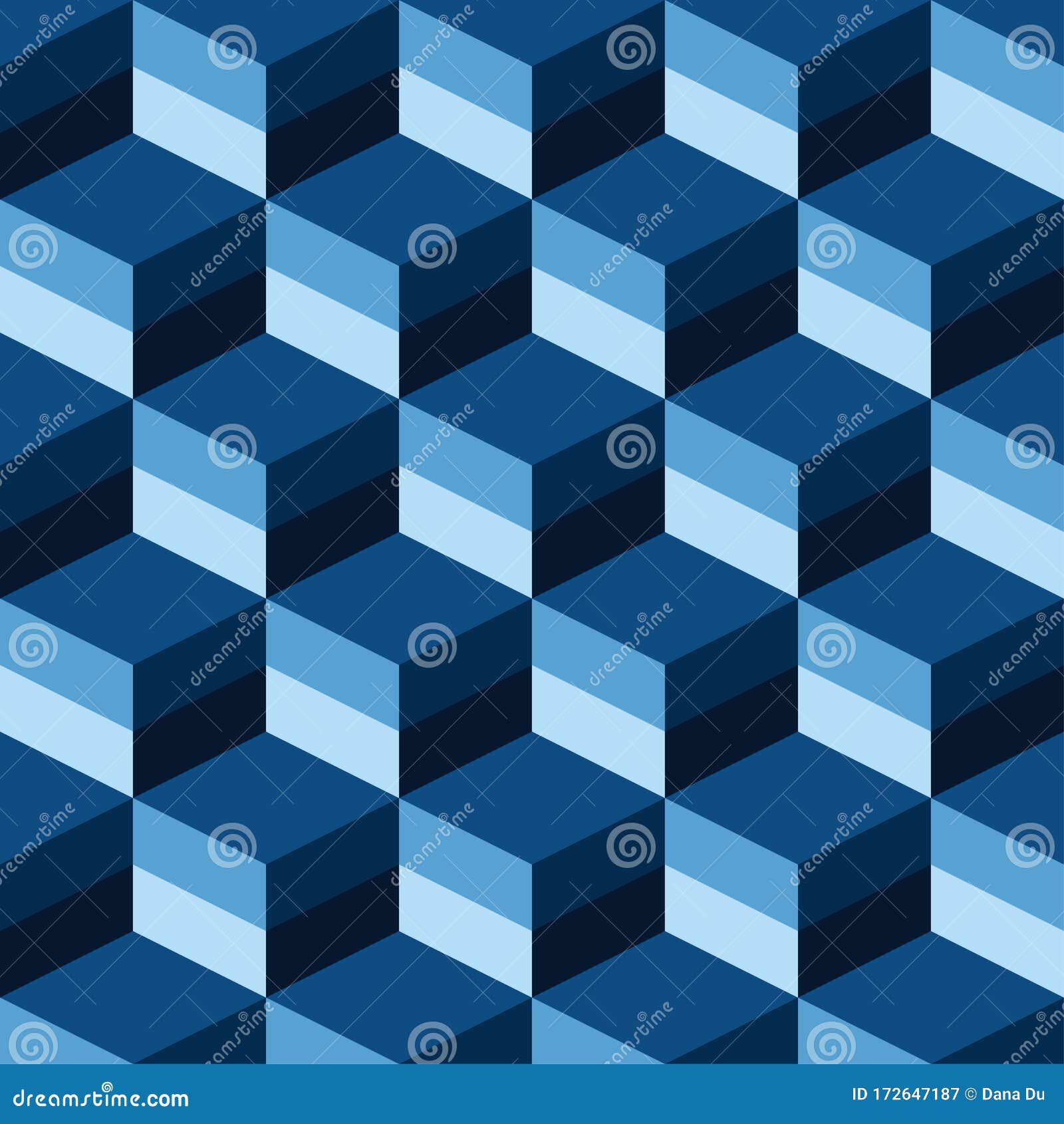 3D classic blue cubes stock vector. Illustration of cubes - 172647187