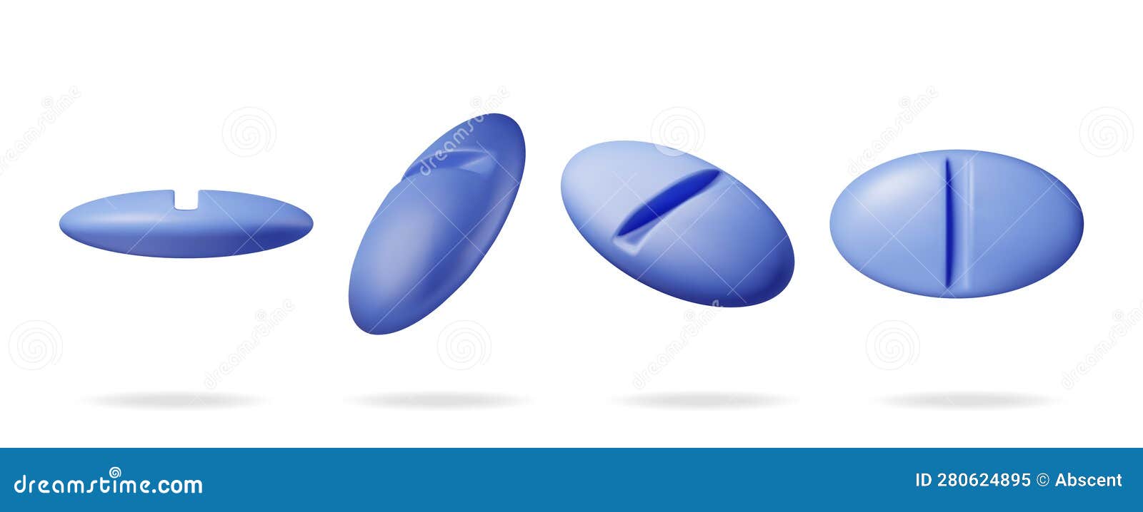 3D Classic Pills from Different Angles Collection Stock Vector ...