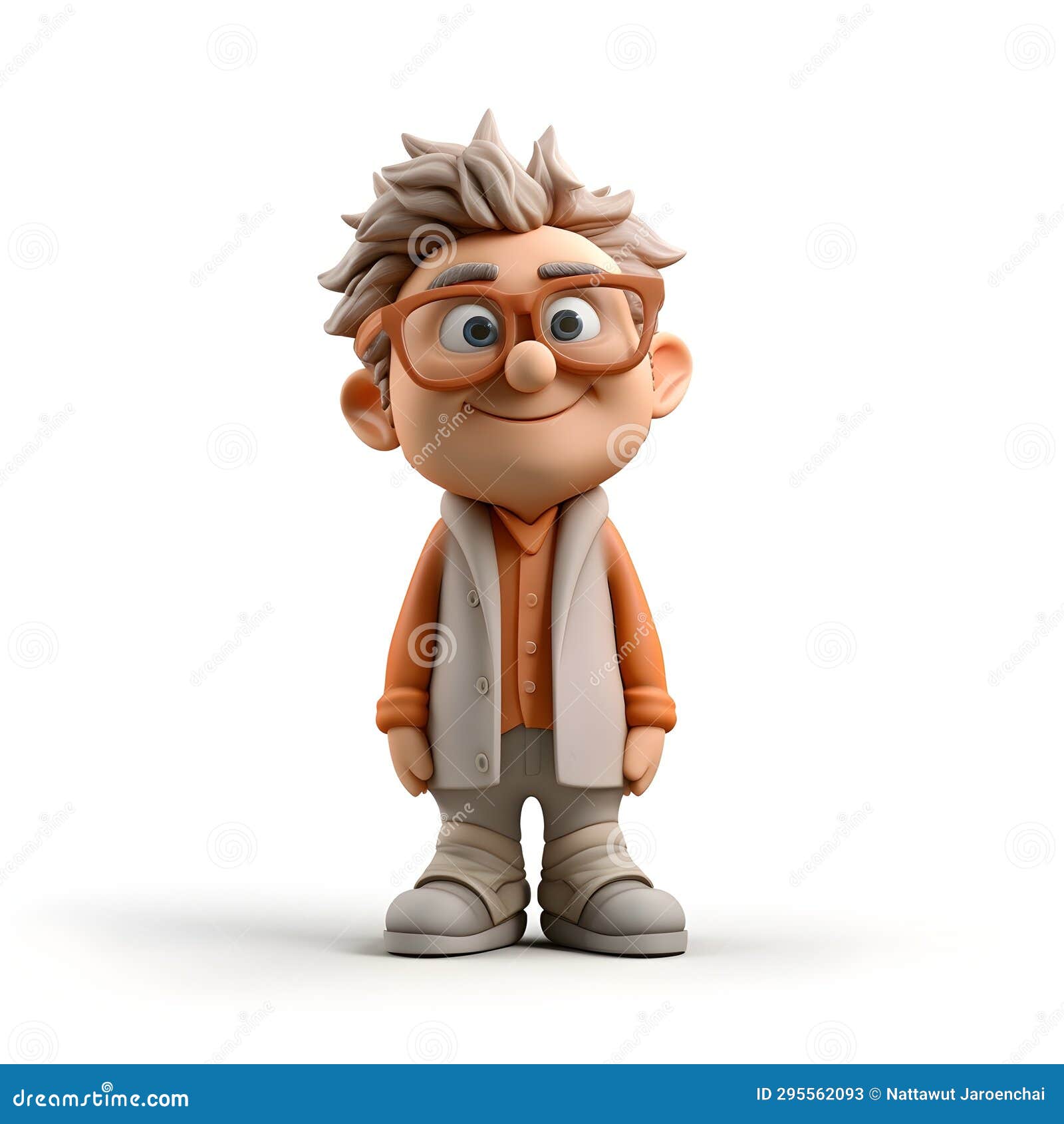 3d Clay Man Character on White Background Stock Illustration ...