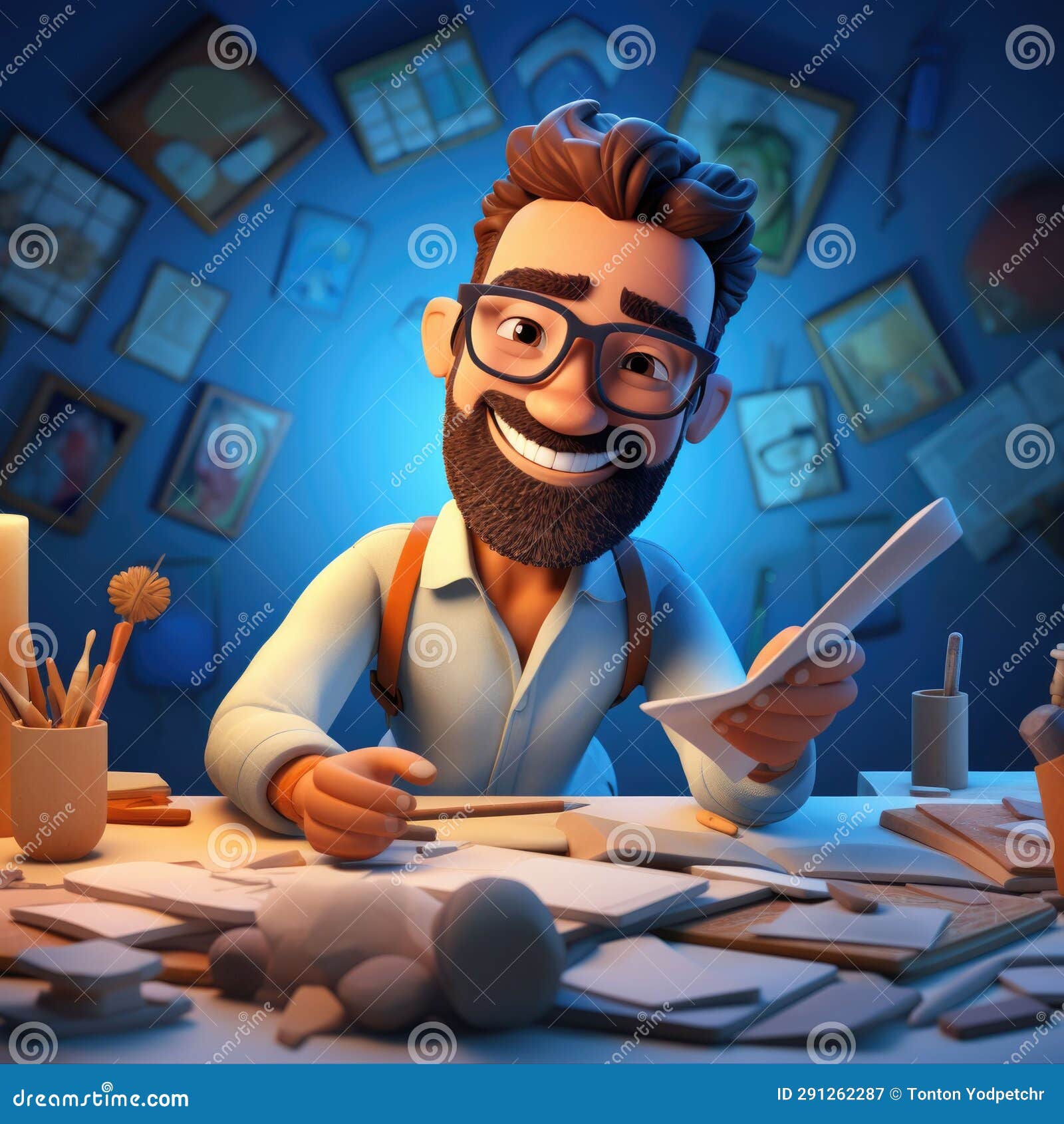 Mathematics Teacher With Pointer In Blackboard With Chalk Showing ...