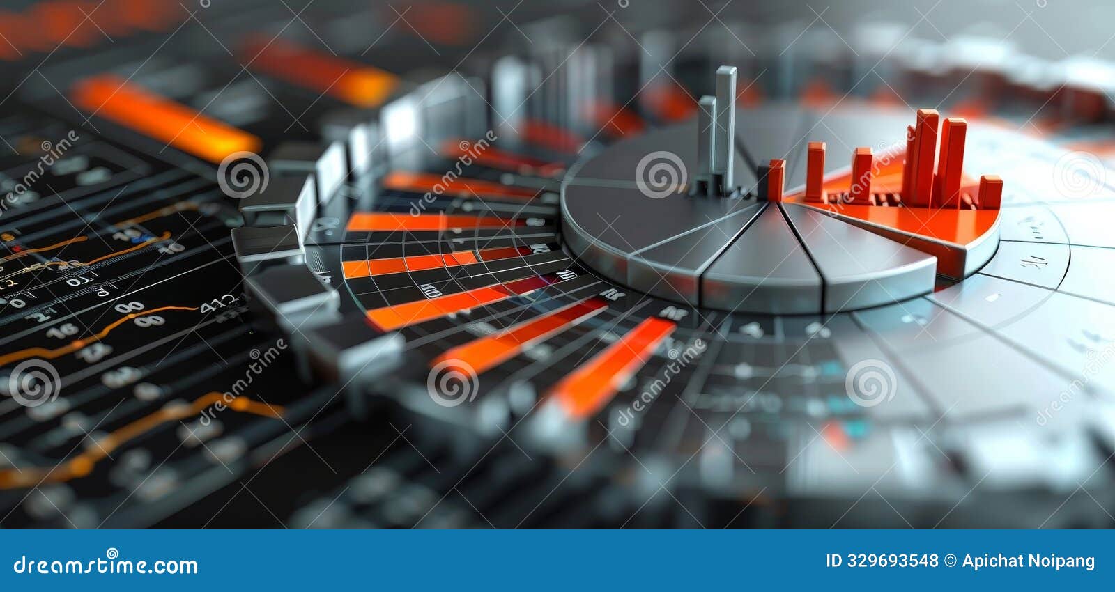 3D Clay Render of a Timeline Chart for Historical Data Analysis ...