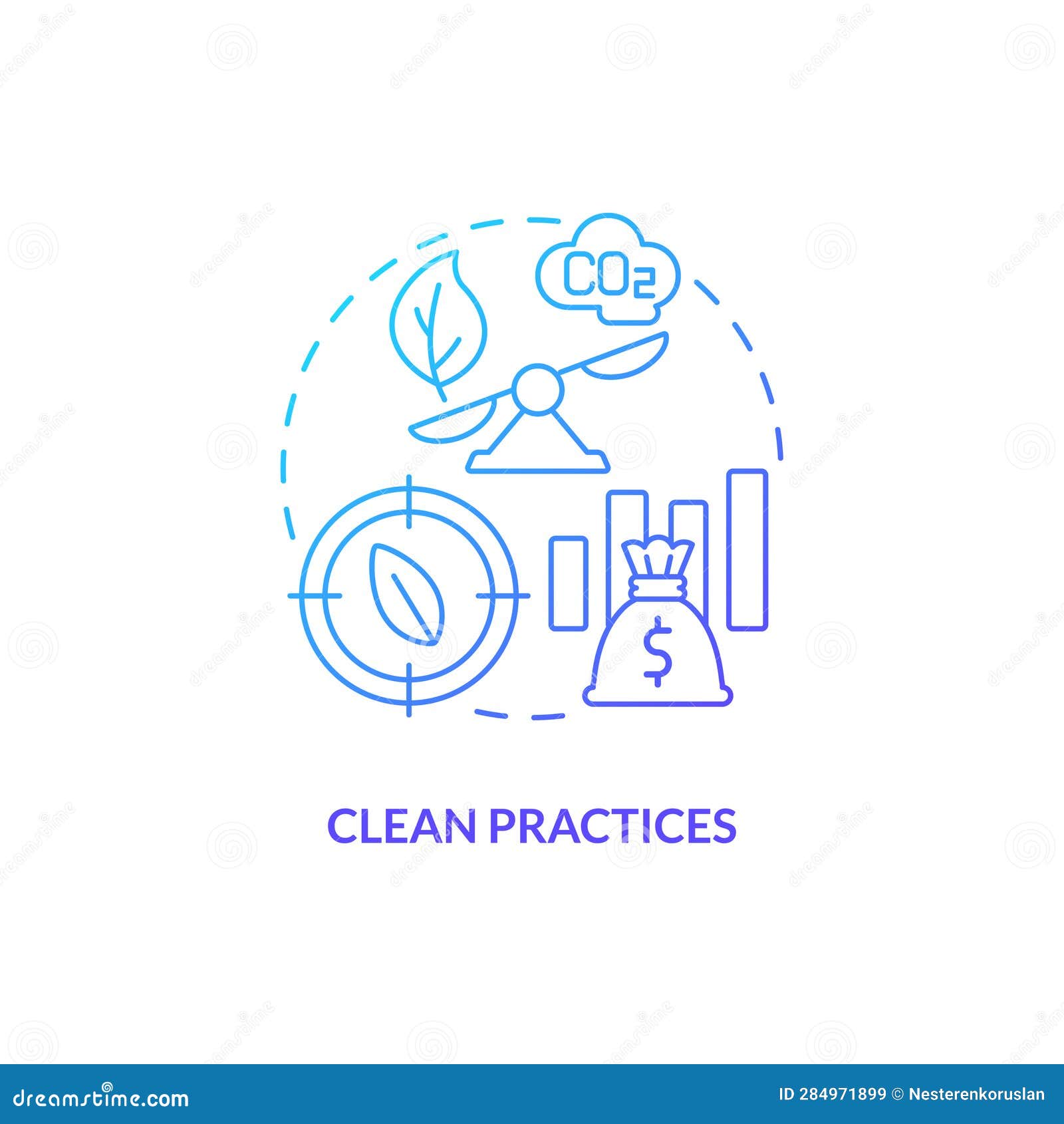 2D Clean Practices Concept Linear Icon Stock Vector - Illustration of ...