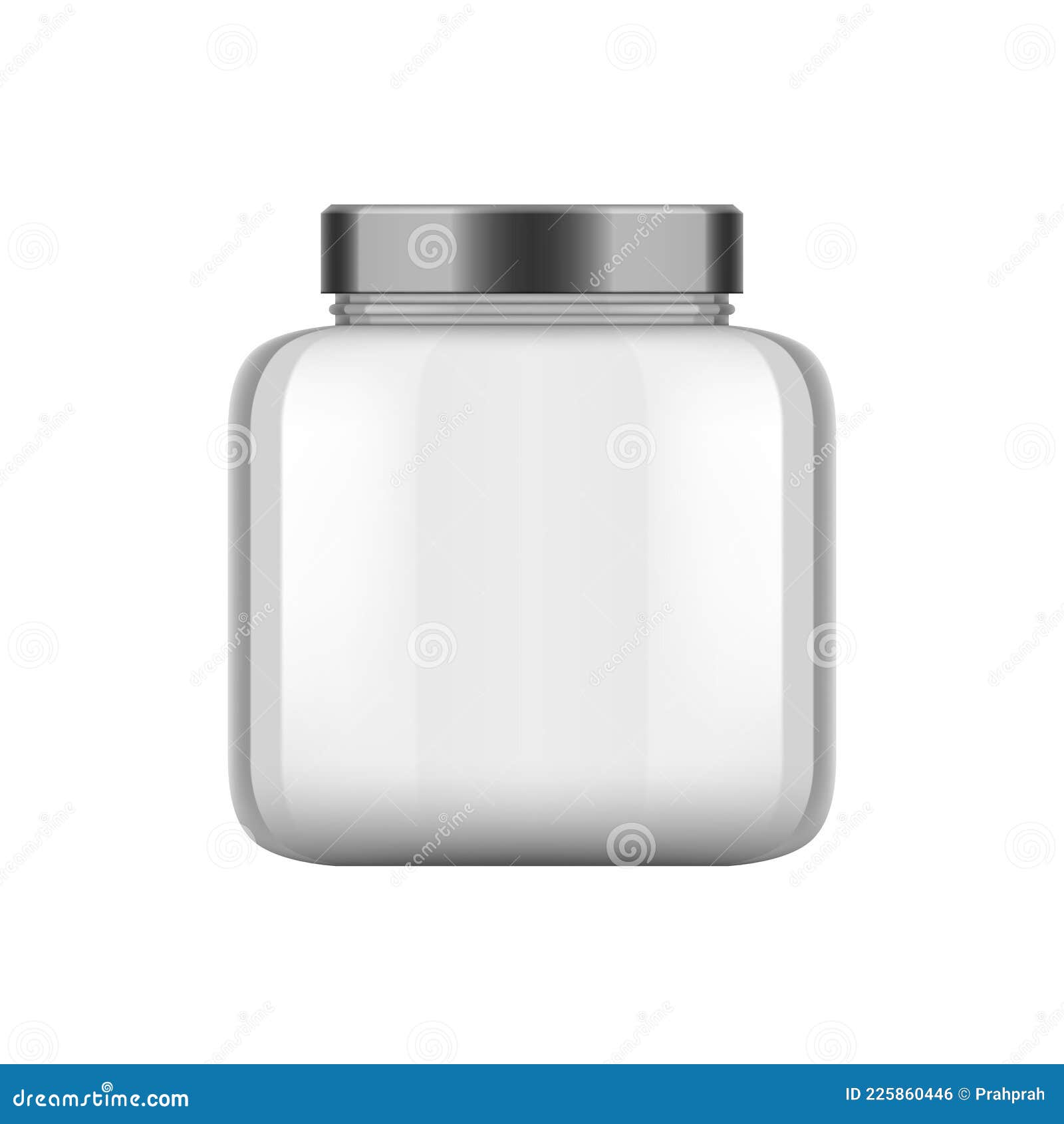 3D Clear Empty Empty Glass Jar with Black Cap Stock Vector ...