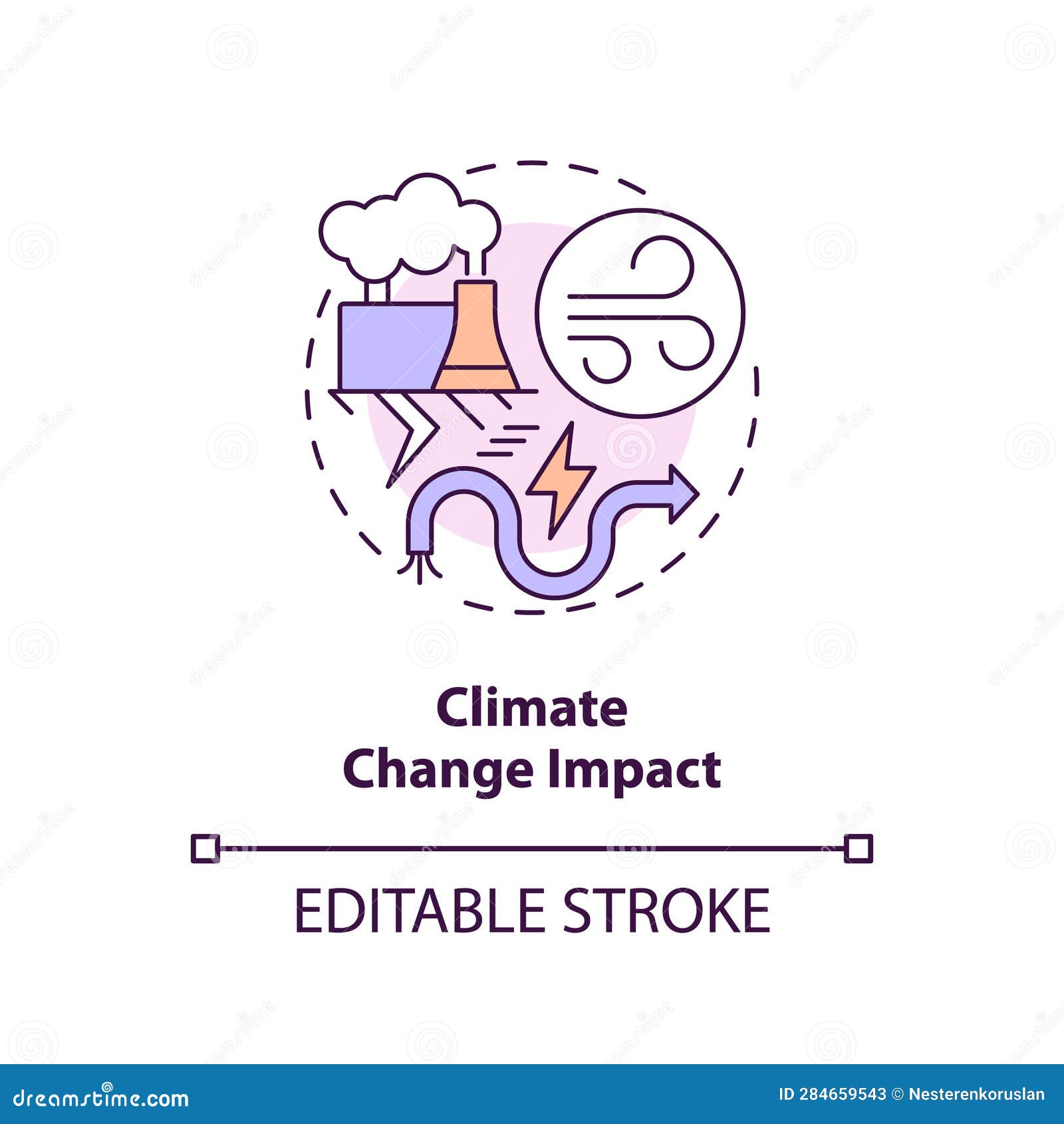 2D Climate Change Impact Concept Icon Stock Vector - Illustration of ...