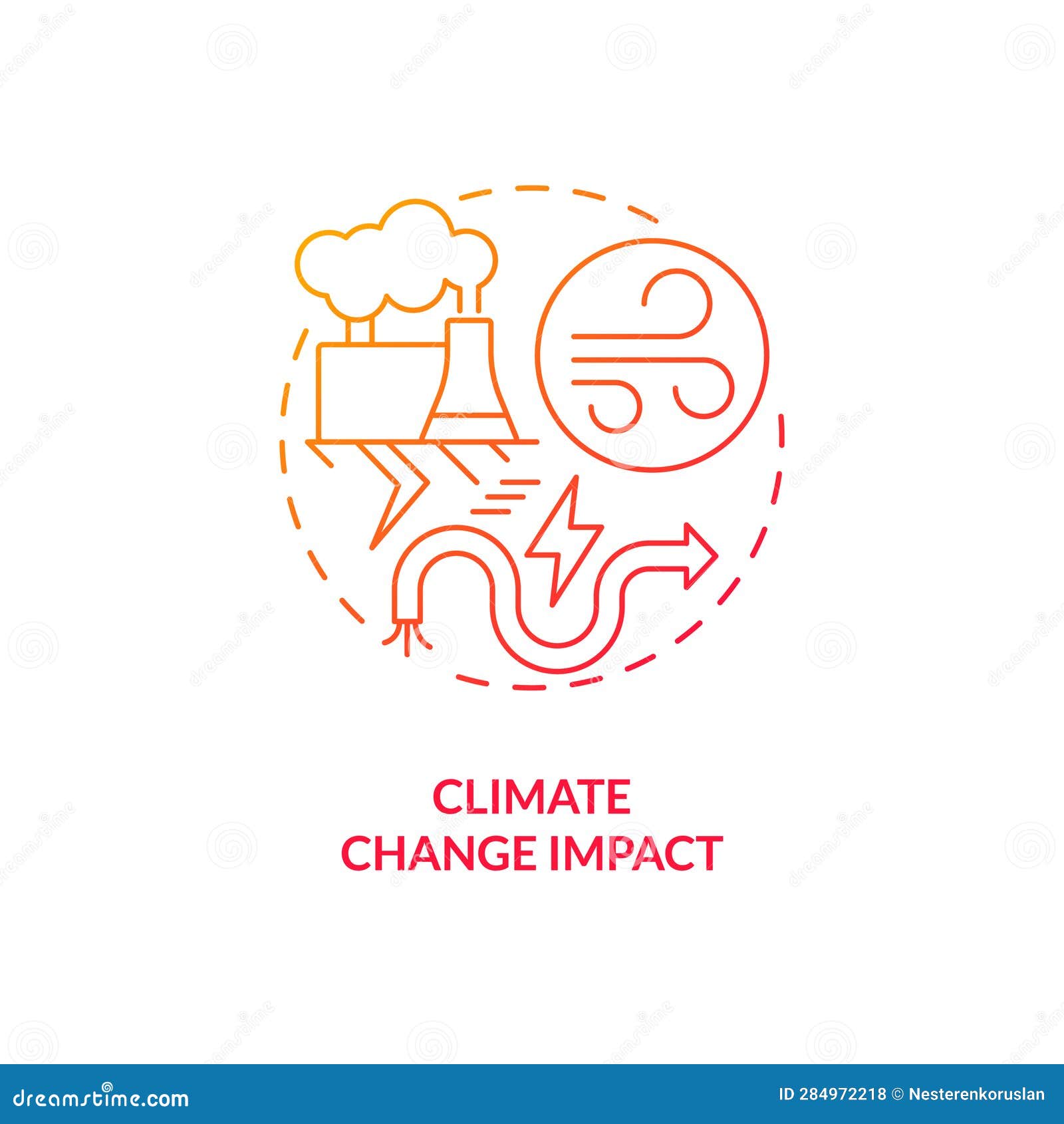 2D Climate Change Impact Concept Icon Stock Vector - Illustration of ...