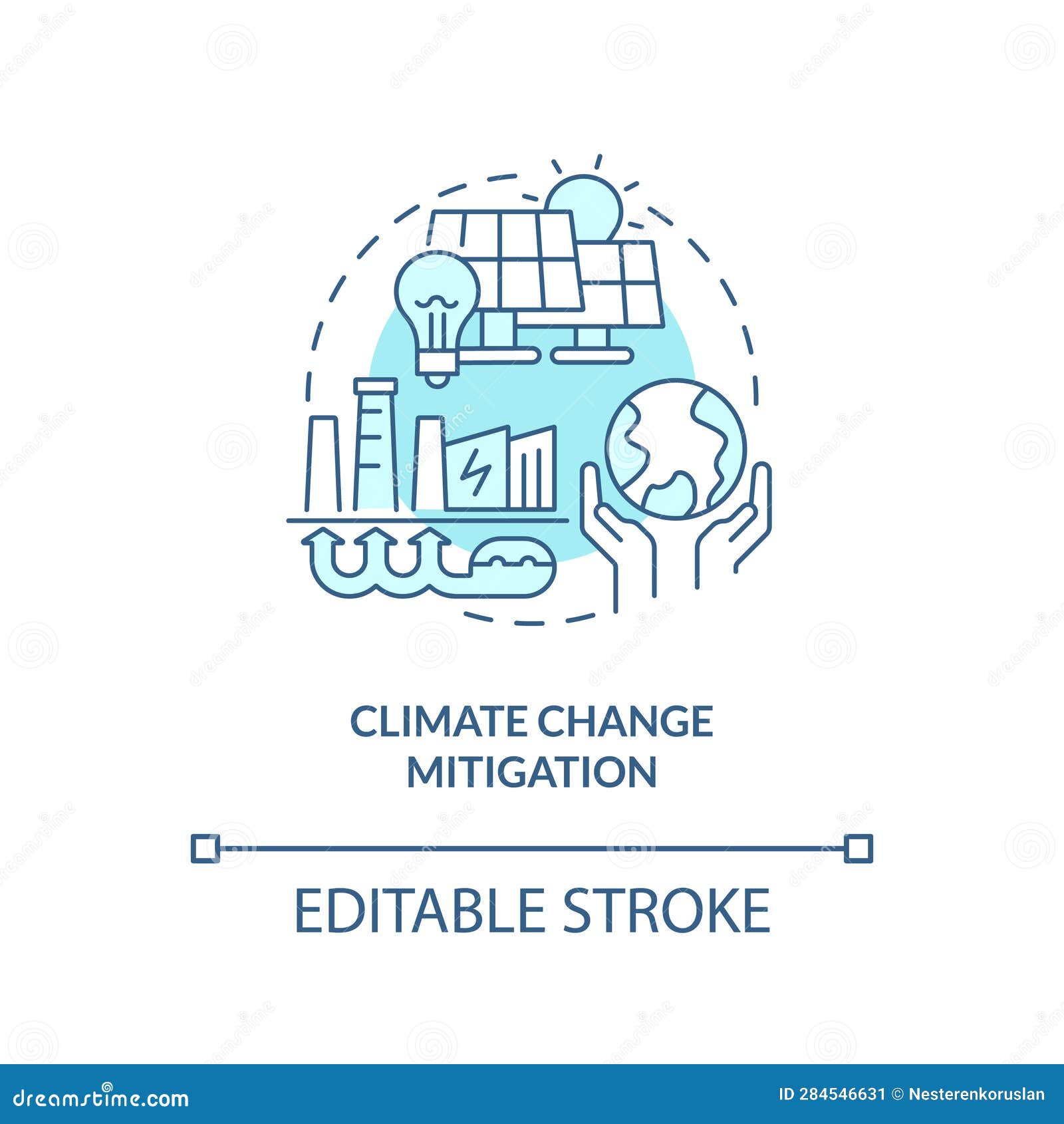 2D Climate Change Mitigation Concept Icon Cartoon Vector ... 2D Climate Change Mitigation Concept Icon Cartoon Vector ...