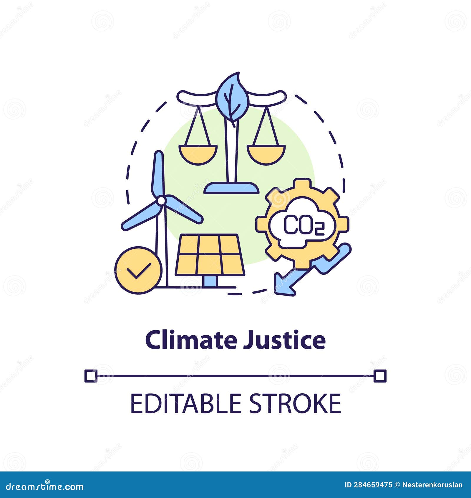 2D Climate Justice Concept Icon Stock Vector - Illustration of design ...