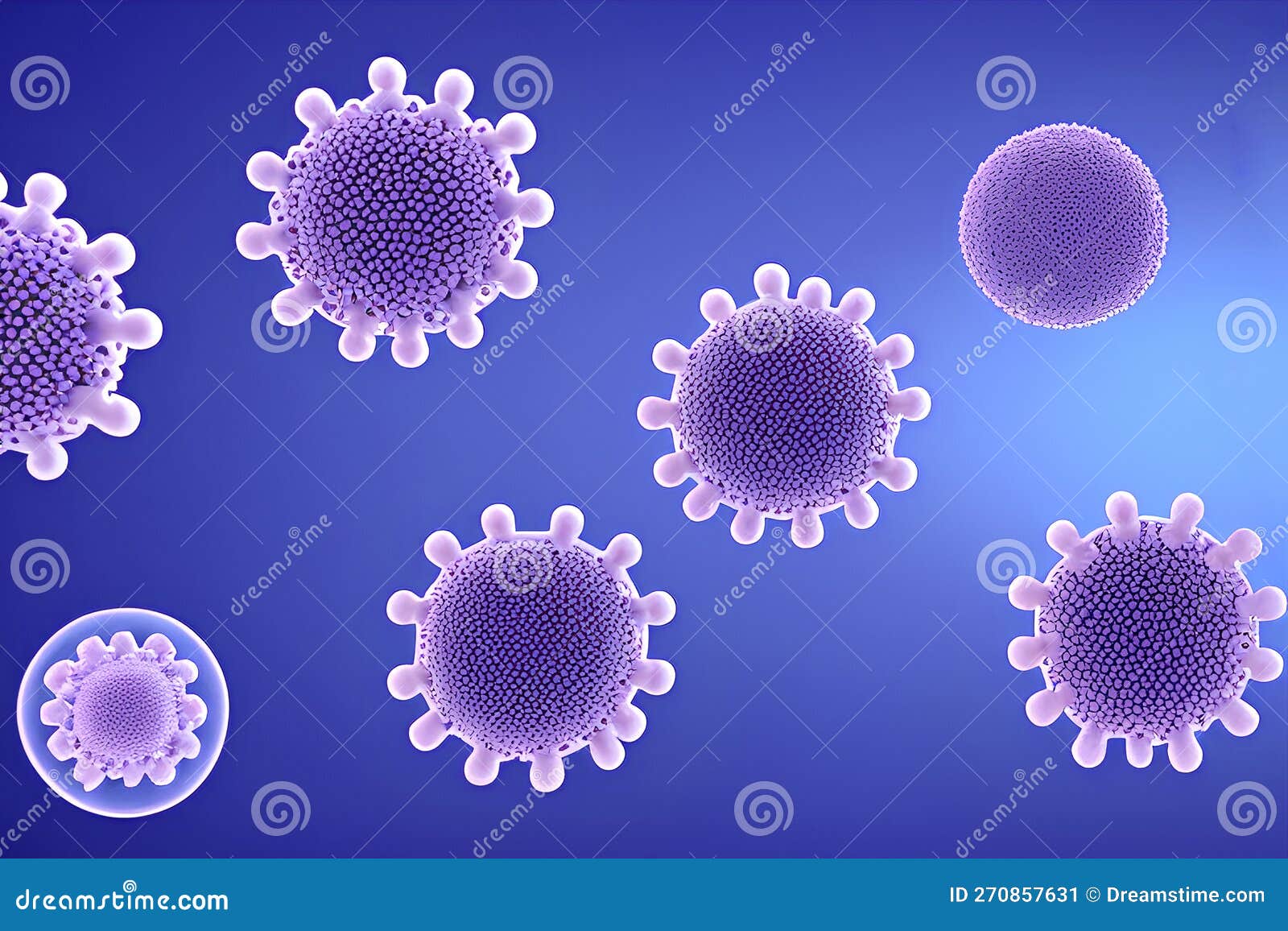 Microscopic Clinical Biology Images Of Spikey And Infected Nucleus Cell ...
