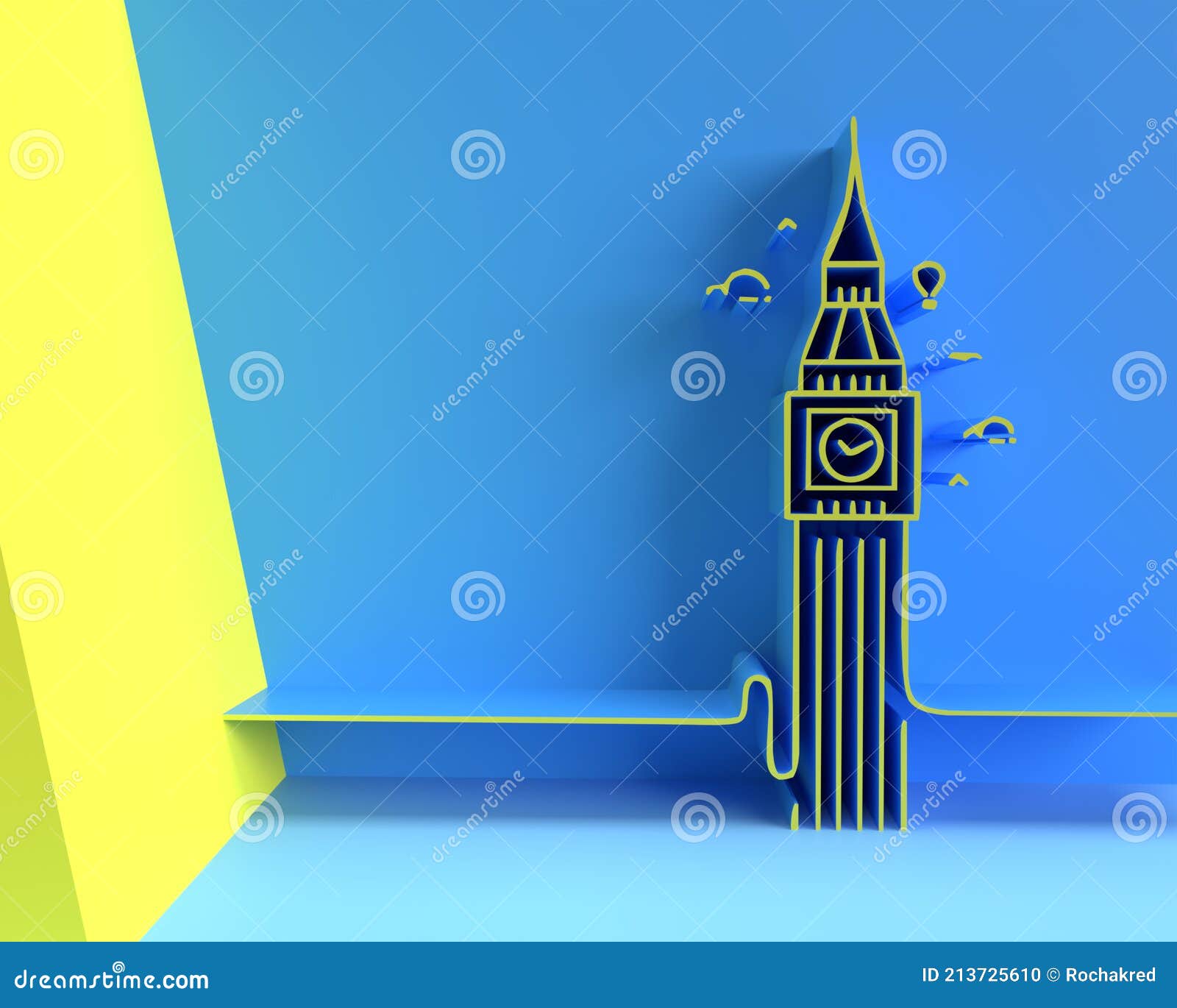 3D a Clock Tower, Big Ben London - 3D Render Design Flyer Poster ...