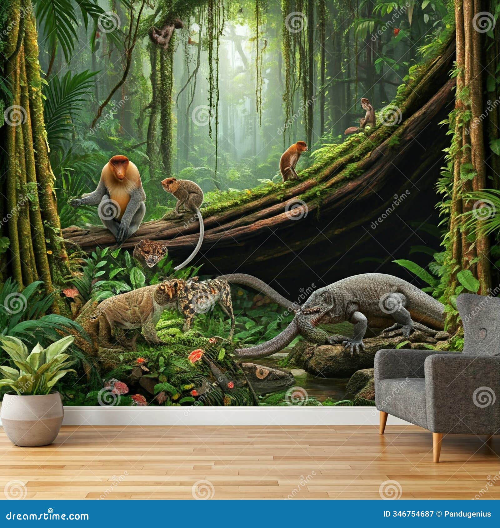 Art And Illustration Of Bekantan Monkey | CartoonDealer.com #227990142