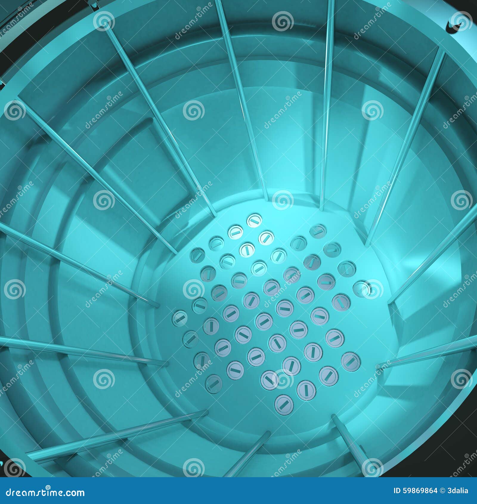 3d Close Up of a Nuclear Reactor Core Stock Illustration - Illustration ...