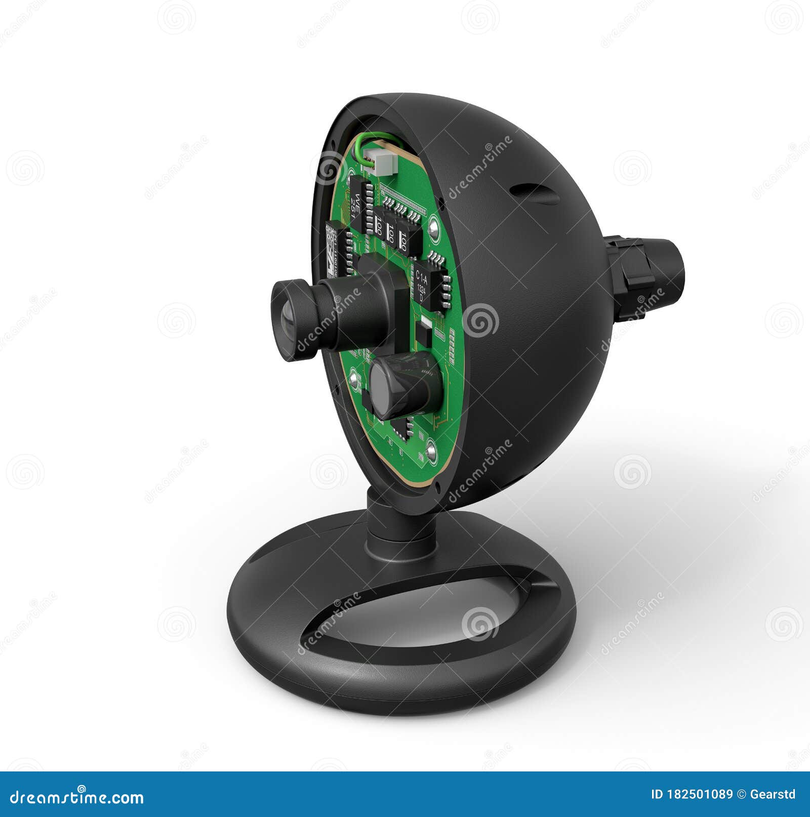 3d Close-up Rendering of Black Web Camera with Its Front Half Off and ...